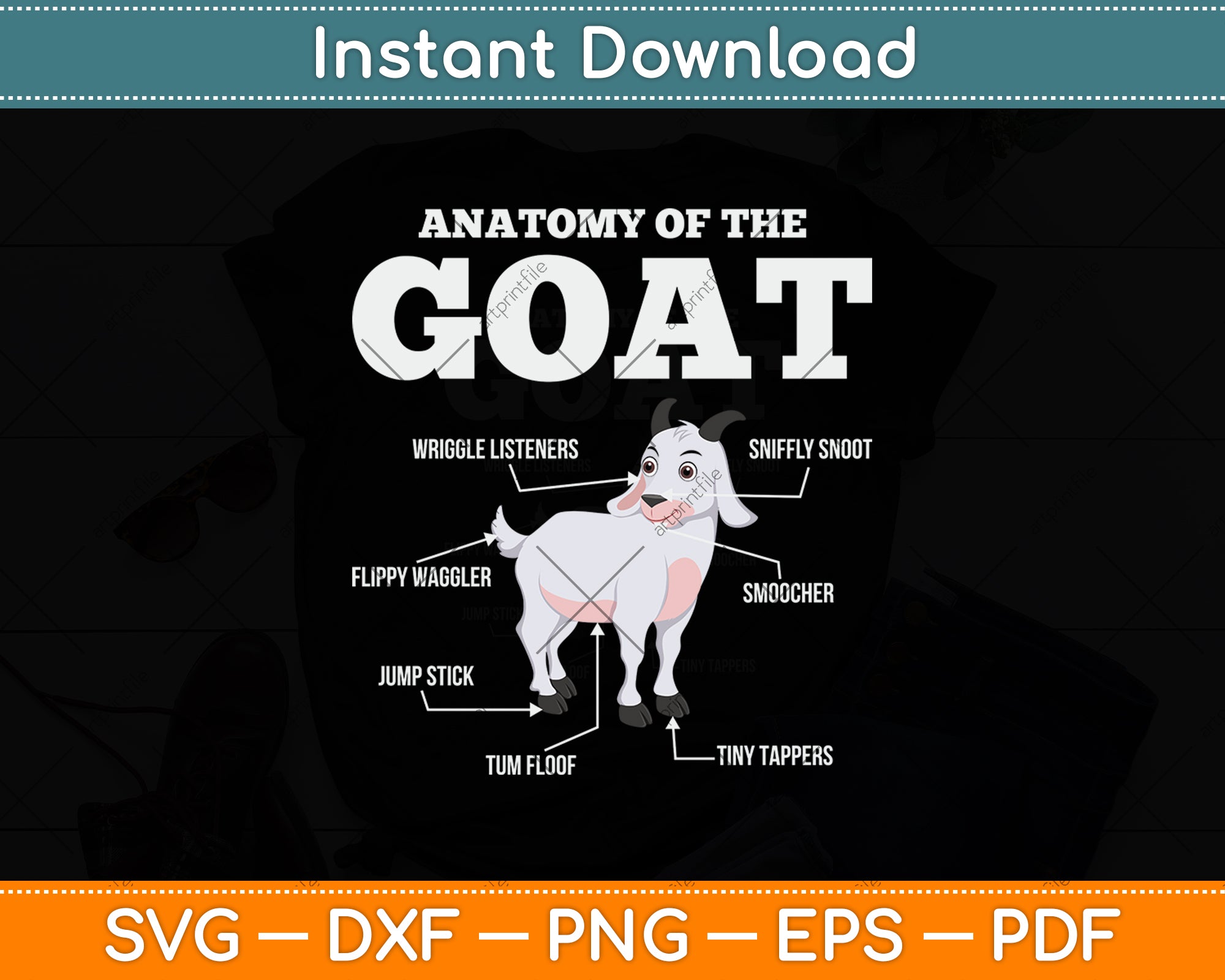 Anatomy Of The Goat Svg Digital Cutting File – artprintfile