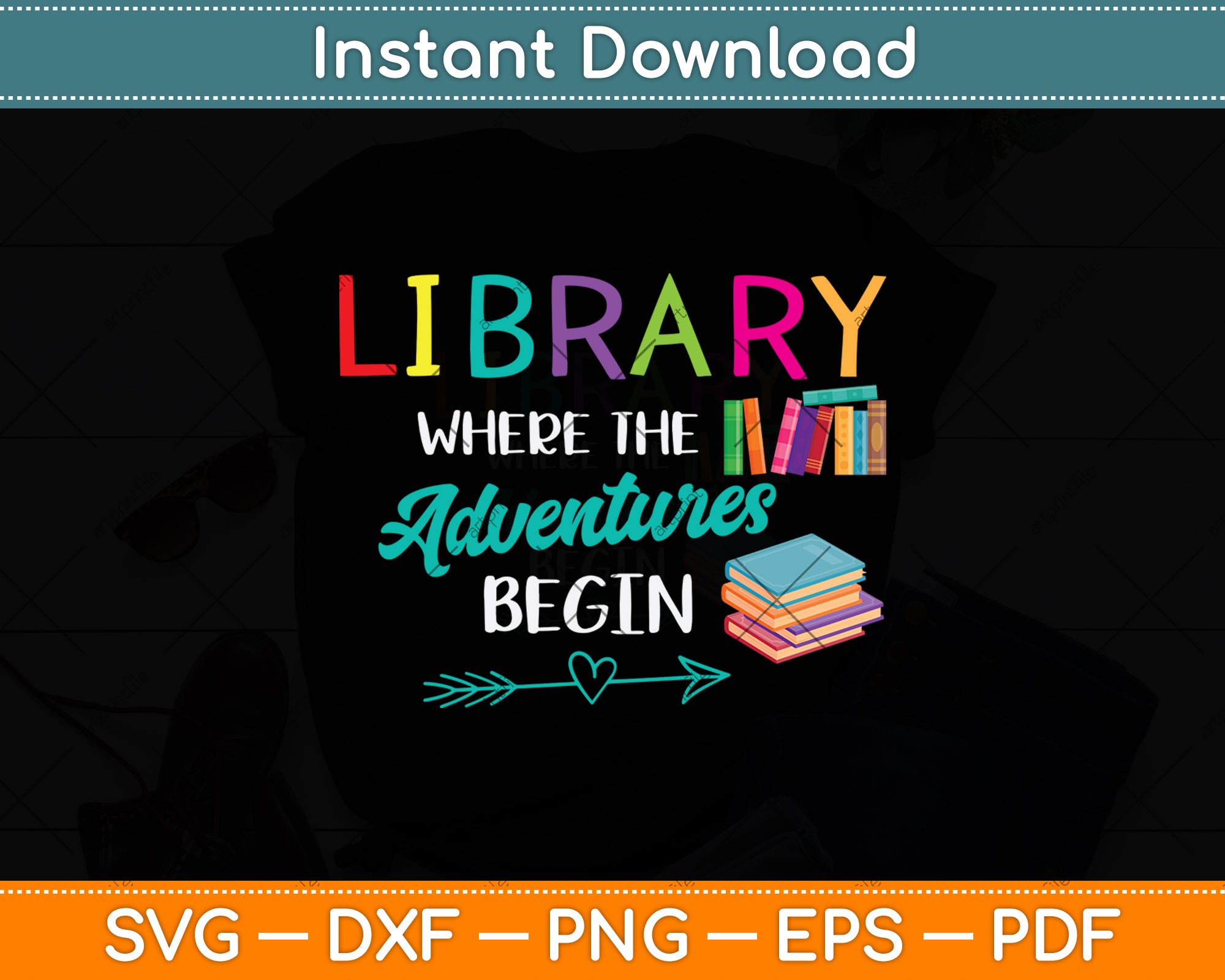 Library Where The Adventure Begins Librarian Book Svg Cutting File ...