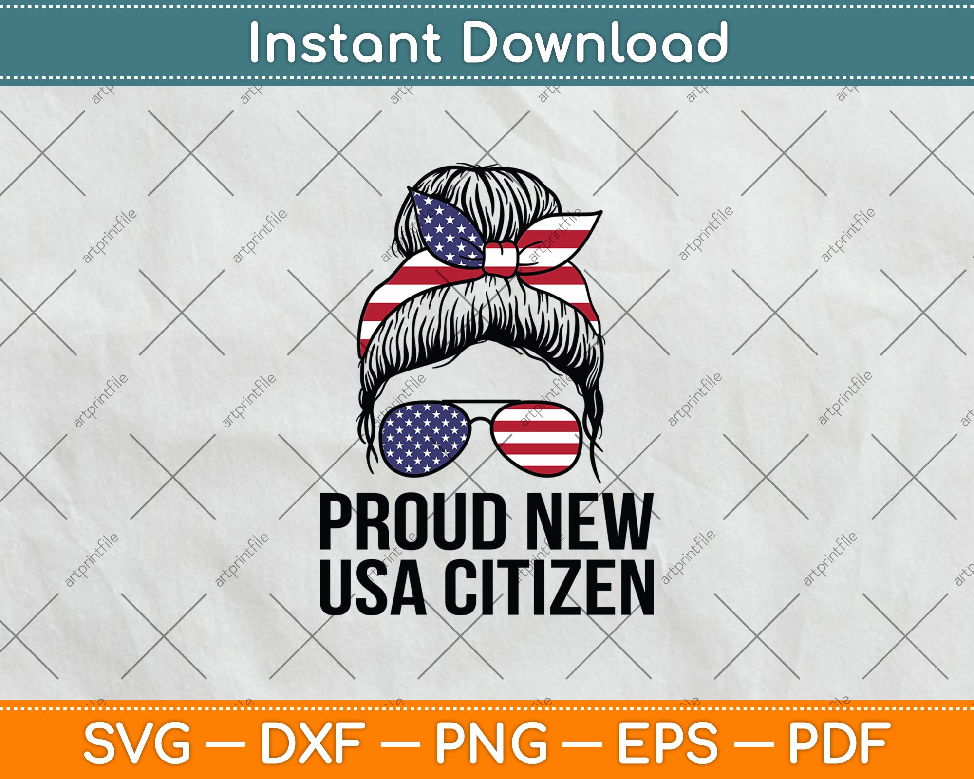 Proud Citizens US American New Citizenship USA Flag Svg Cutting File ...
