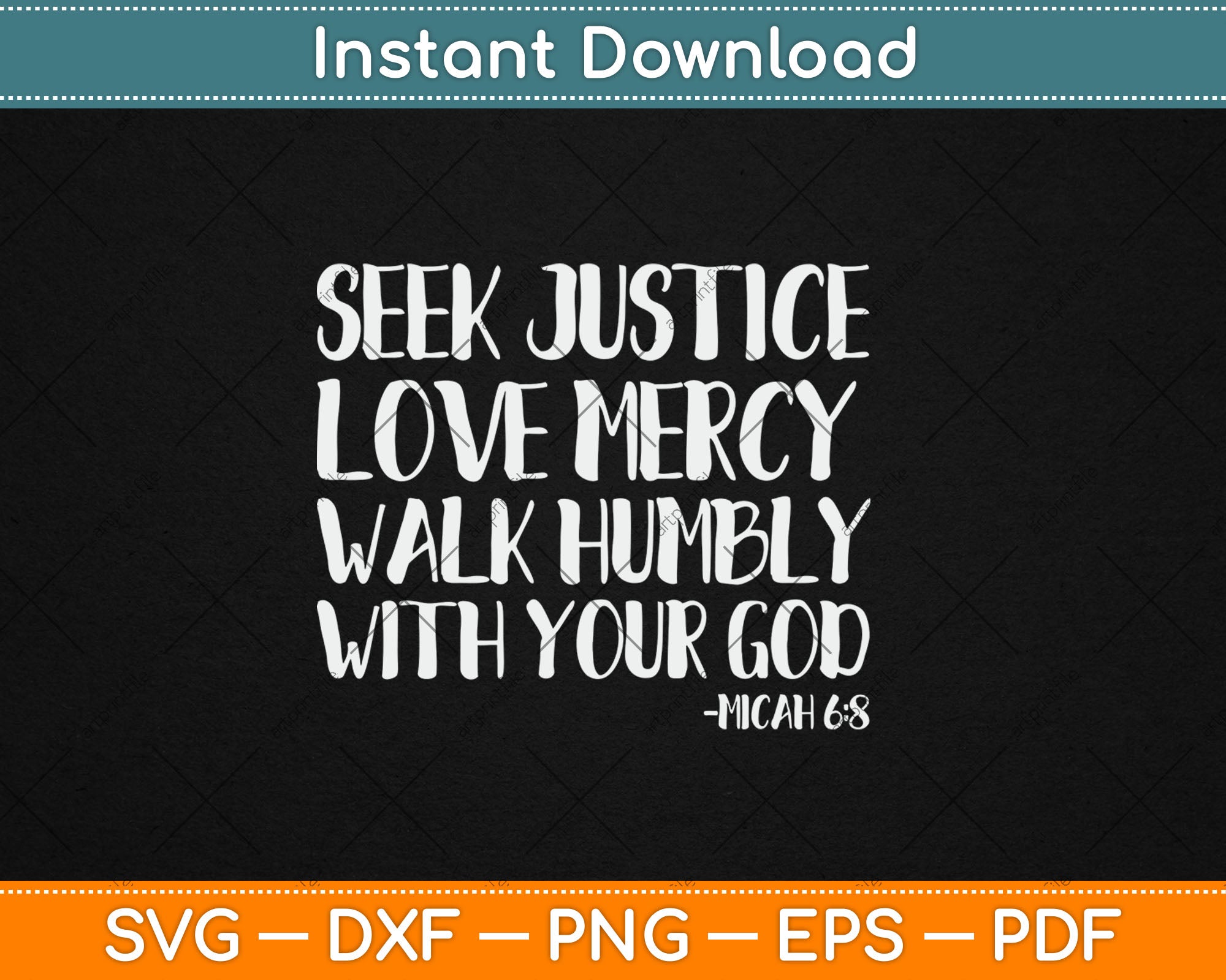 Seek Justice Love Mercy Walk Humbly Micah 6:8 Christian Svg Cut File ...
