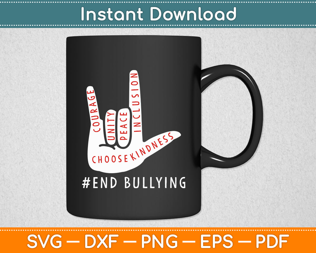Unity Day Anti Bullying Love Sign Language Svg Digital Cutting File ...