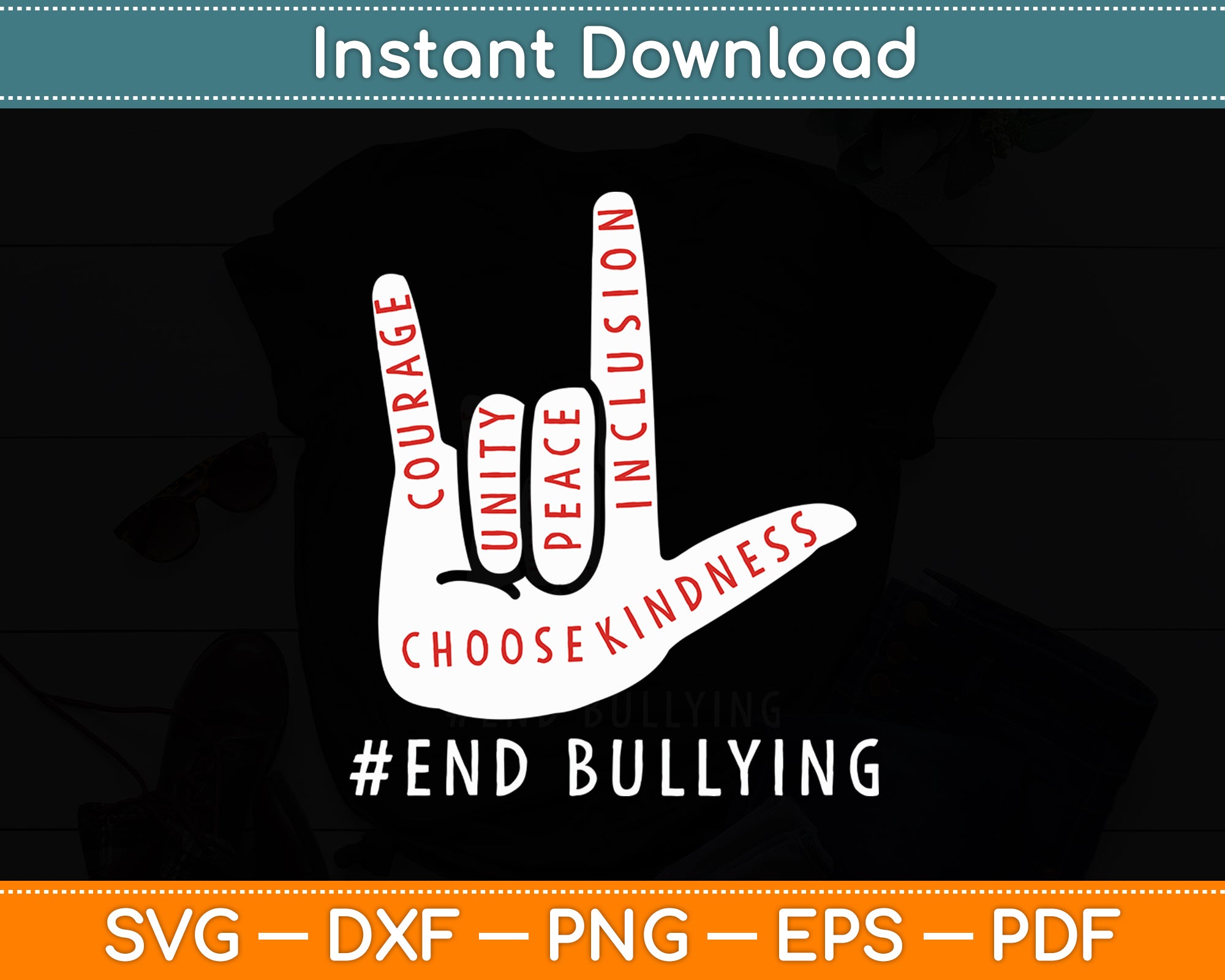Unity Day Anti Bullying Love Sign Language Svg Digital Cutting File ...