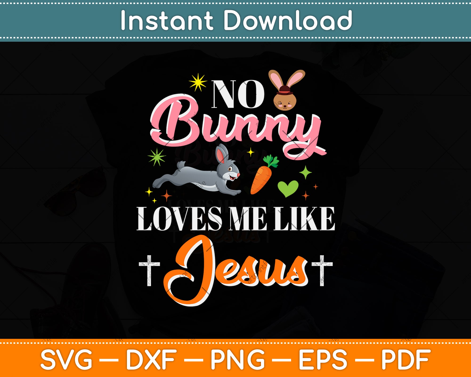 No Bunny Loves Me Like Jesus Easter Christian Svg Cutting File ...