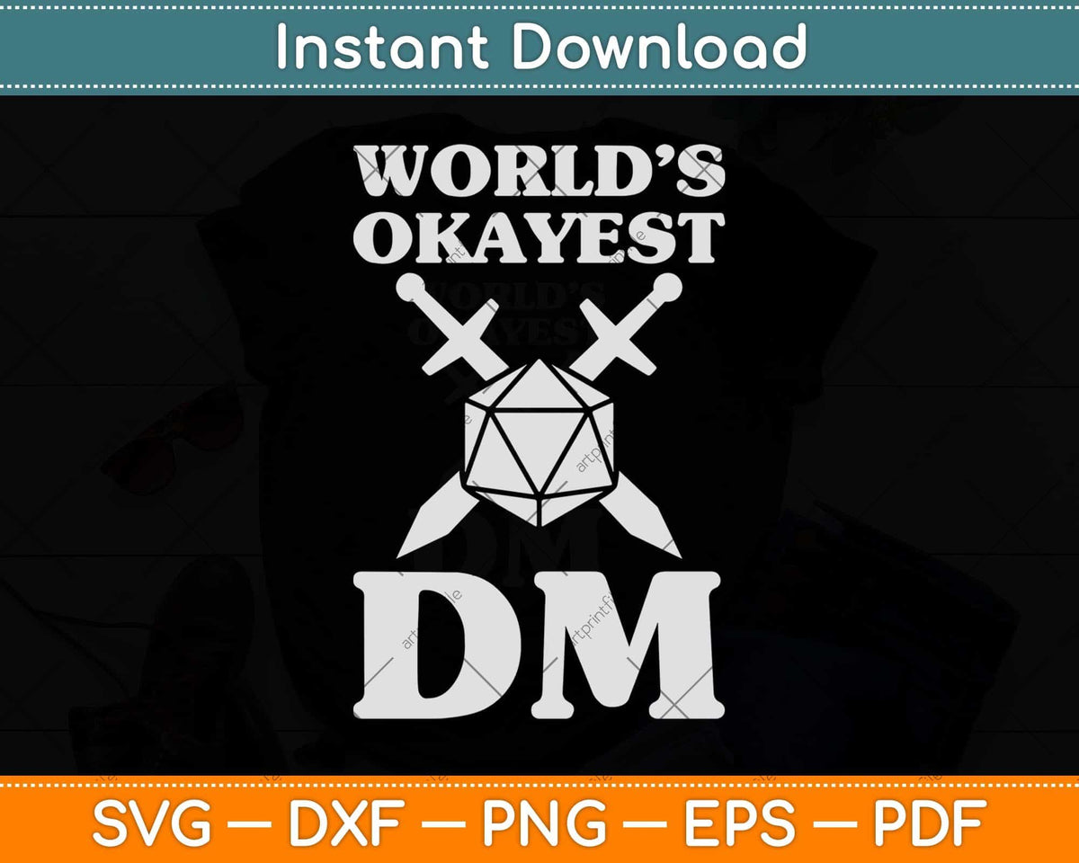 World's Okayest DM RPG Gaming Svg Png Dxf Digital Cutting File – artprintfile