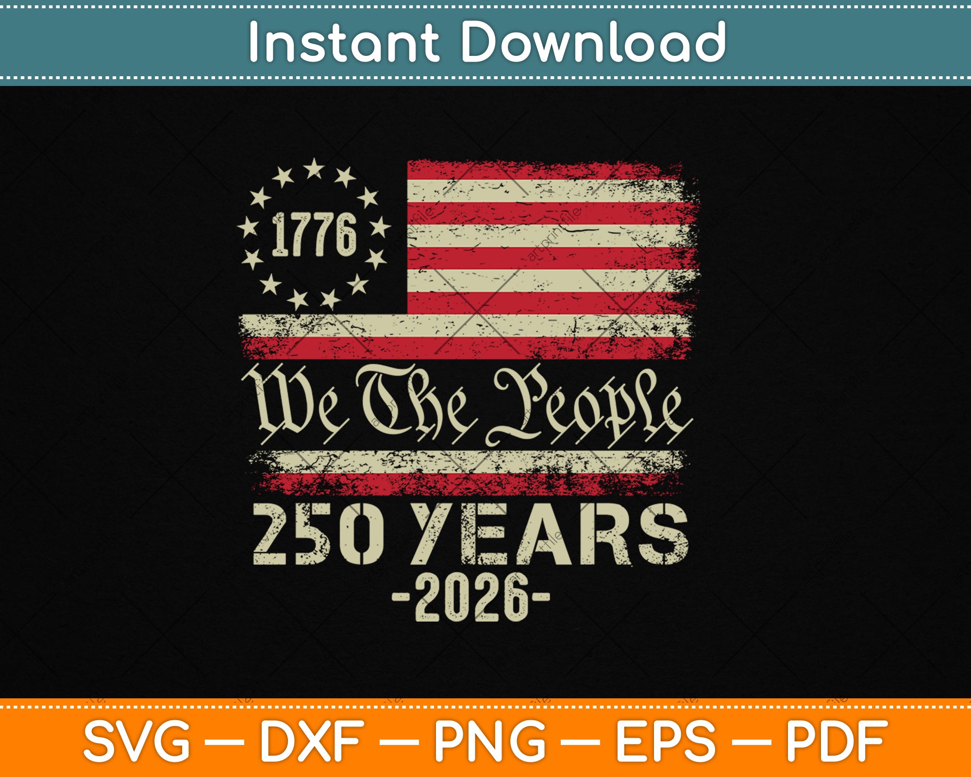 250 Years American Flag 250th Anniversary USA SVG Digital Cutting File ...