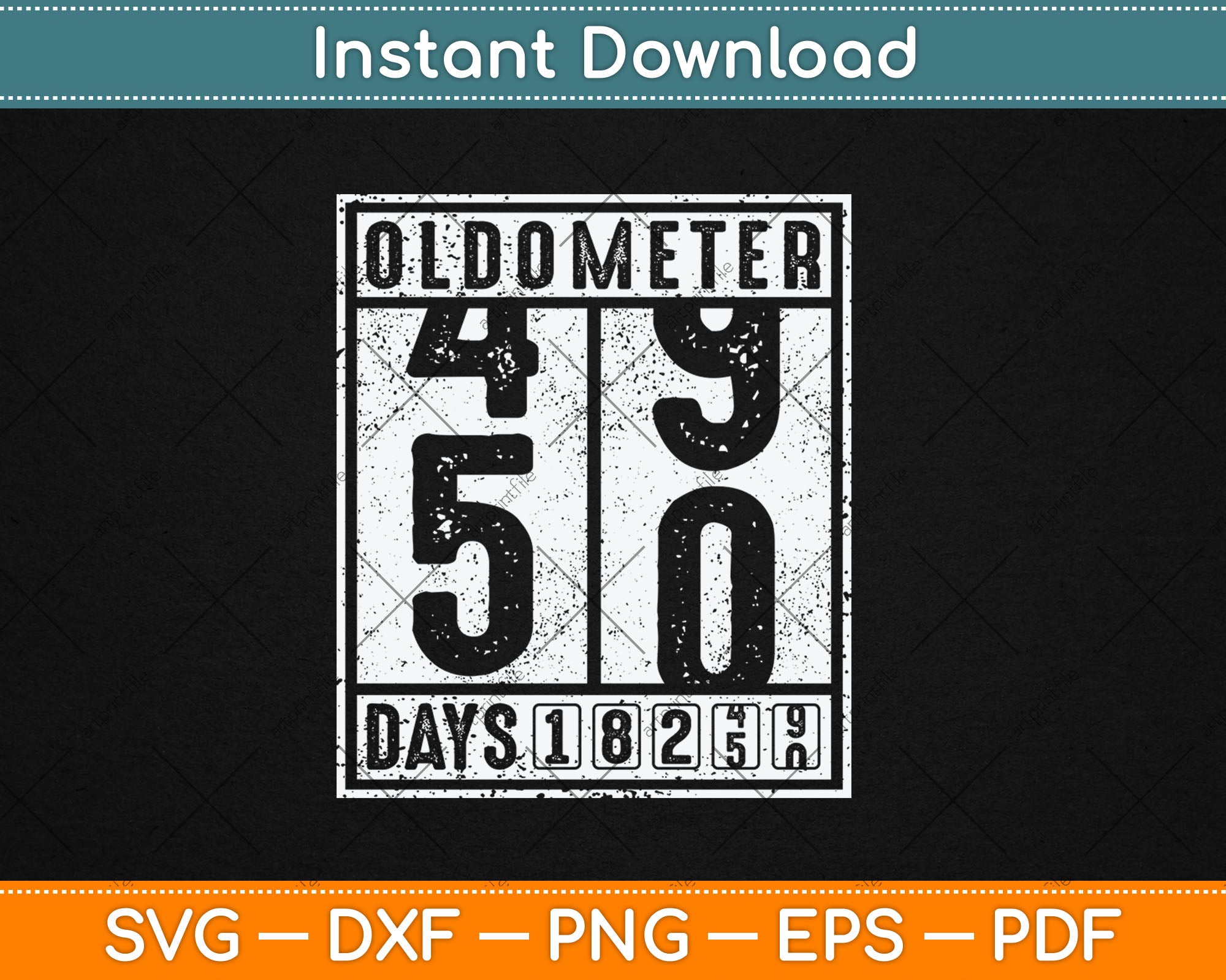 50th Birthday Gift Funny Oldometer 49-50 Birthday Svg Digital Cut File ...