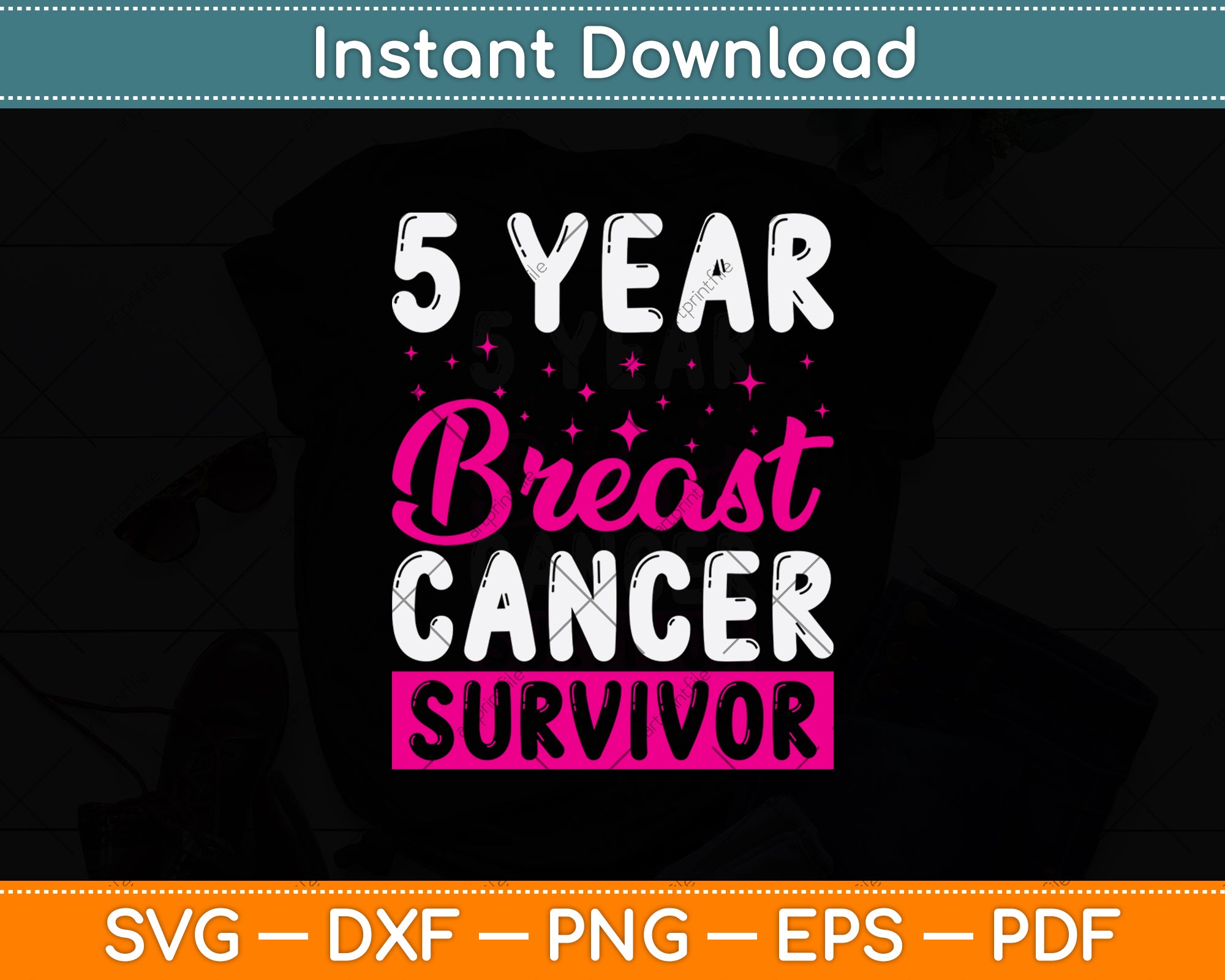 5 Year Breast Cancer Survivor Svg Cutting File – artprintfile