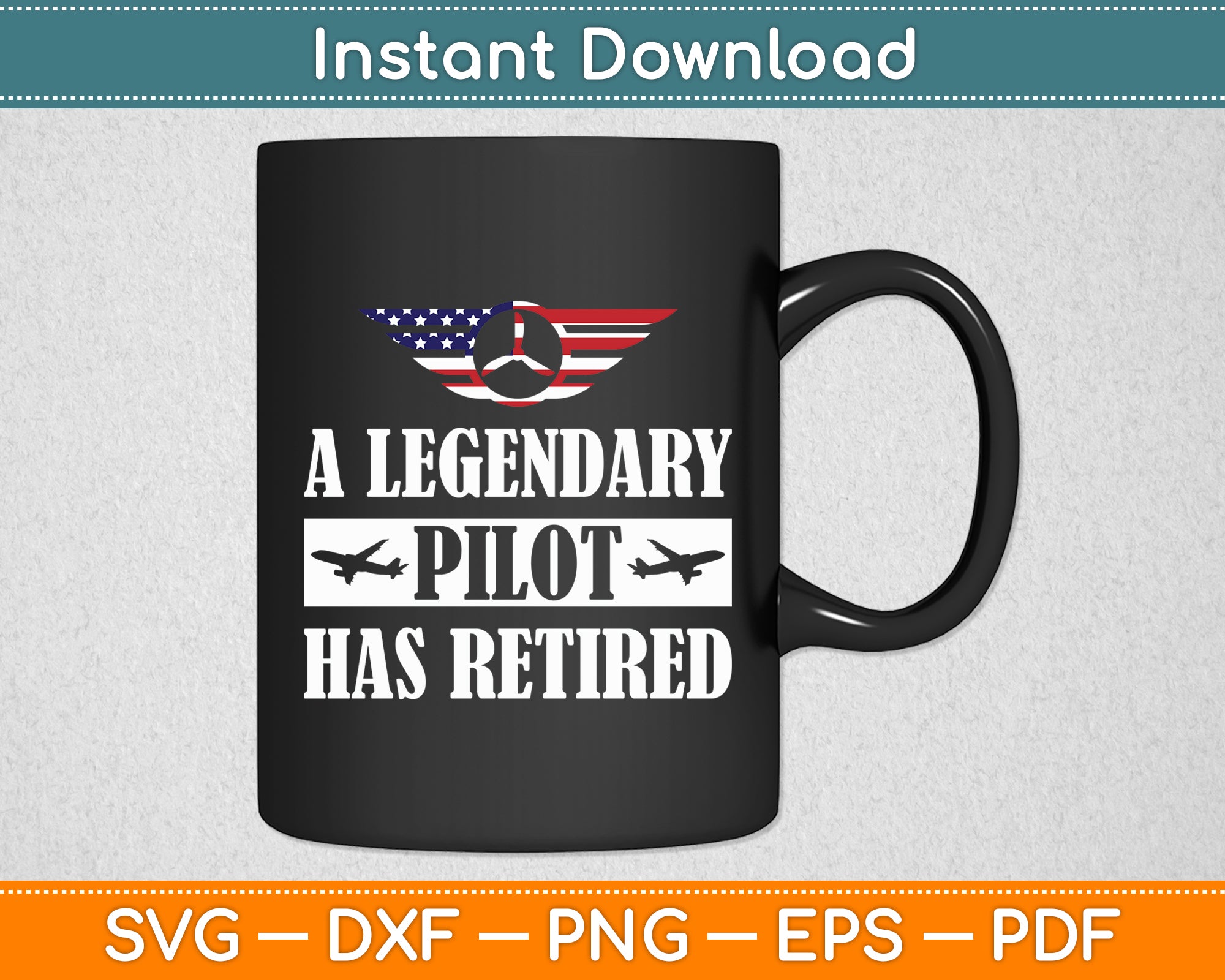 A Legendary Pilot Has Retired Military Jet Retirement Wings Svg File ...