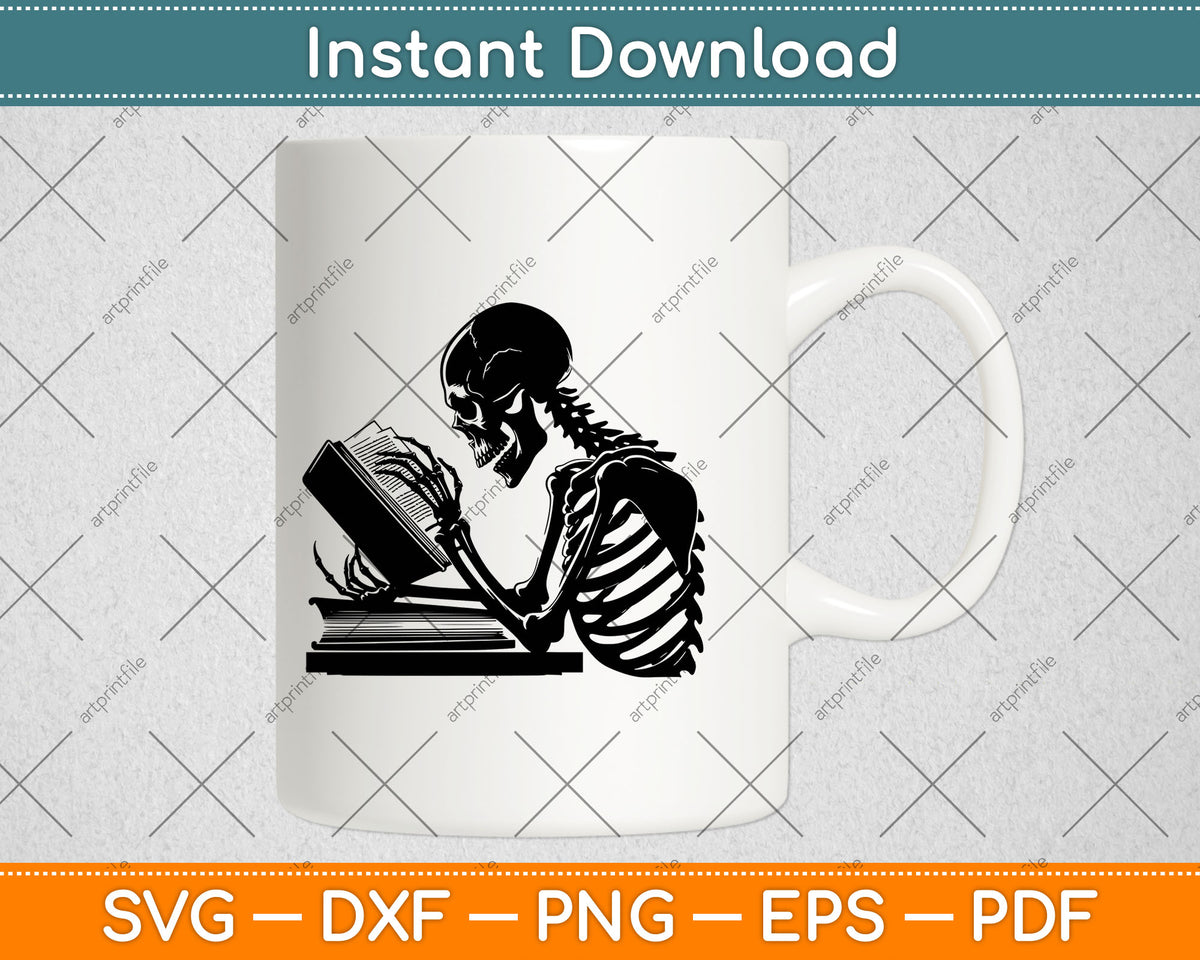 A Skeleton Reading Book Svg Digital Cutting File – artprintfile
