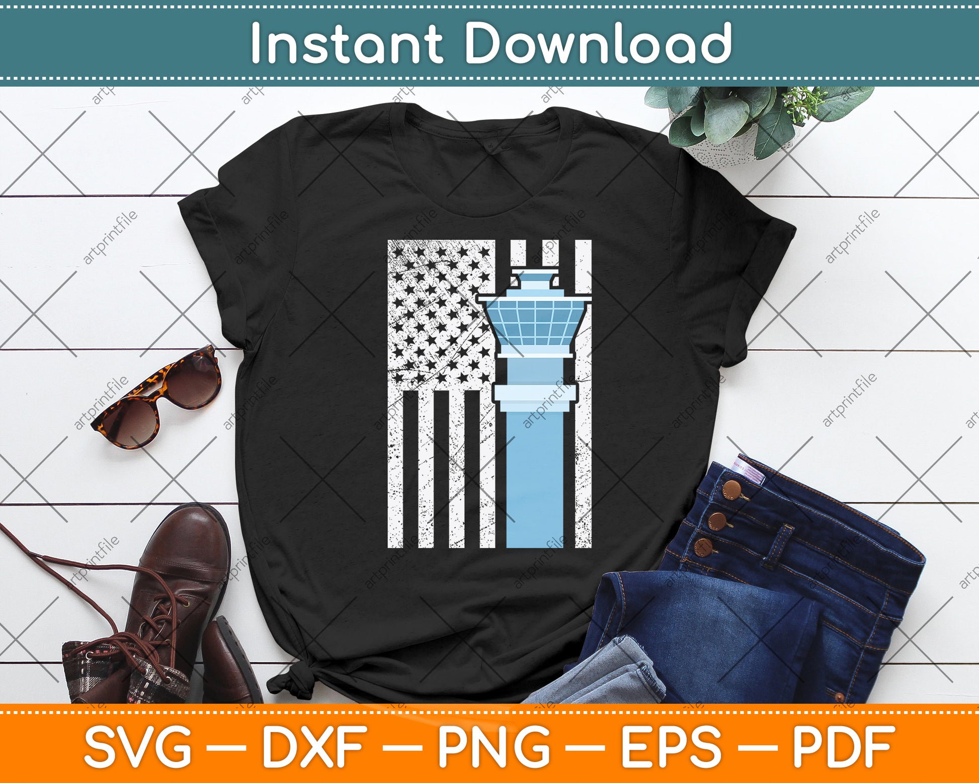 Air Traffic Controller American Flag Svg Digital Cutting File ...