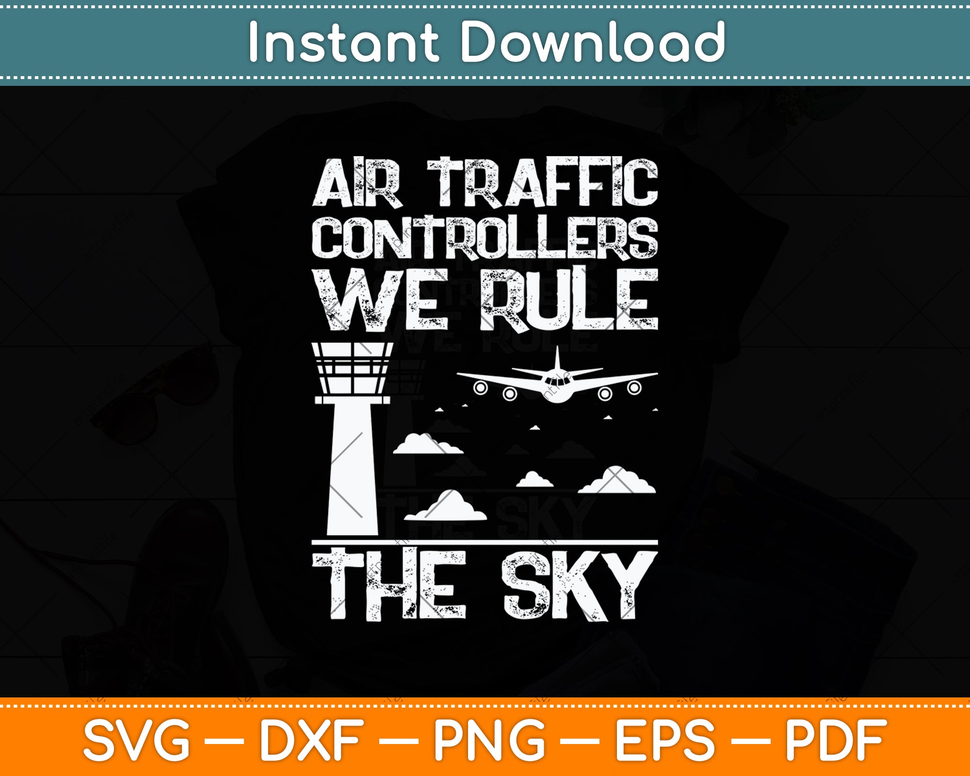 Air Traffic Controller We Rule The Sky Airplane Svg Digital Cut File ...