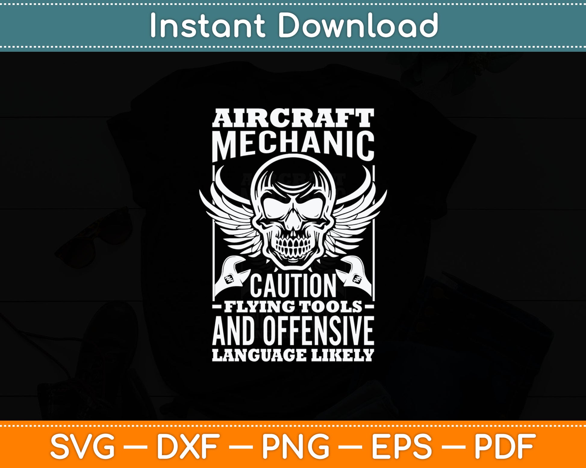 Aircraft Mechanic Flying Tools And Offensive Language Svg Cutting File ...