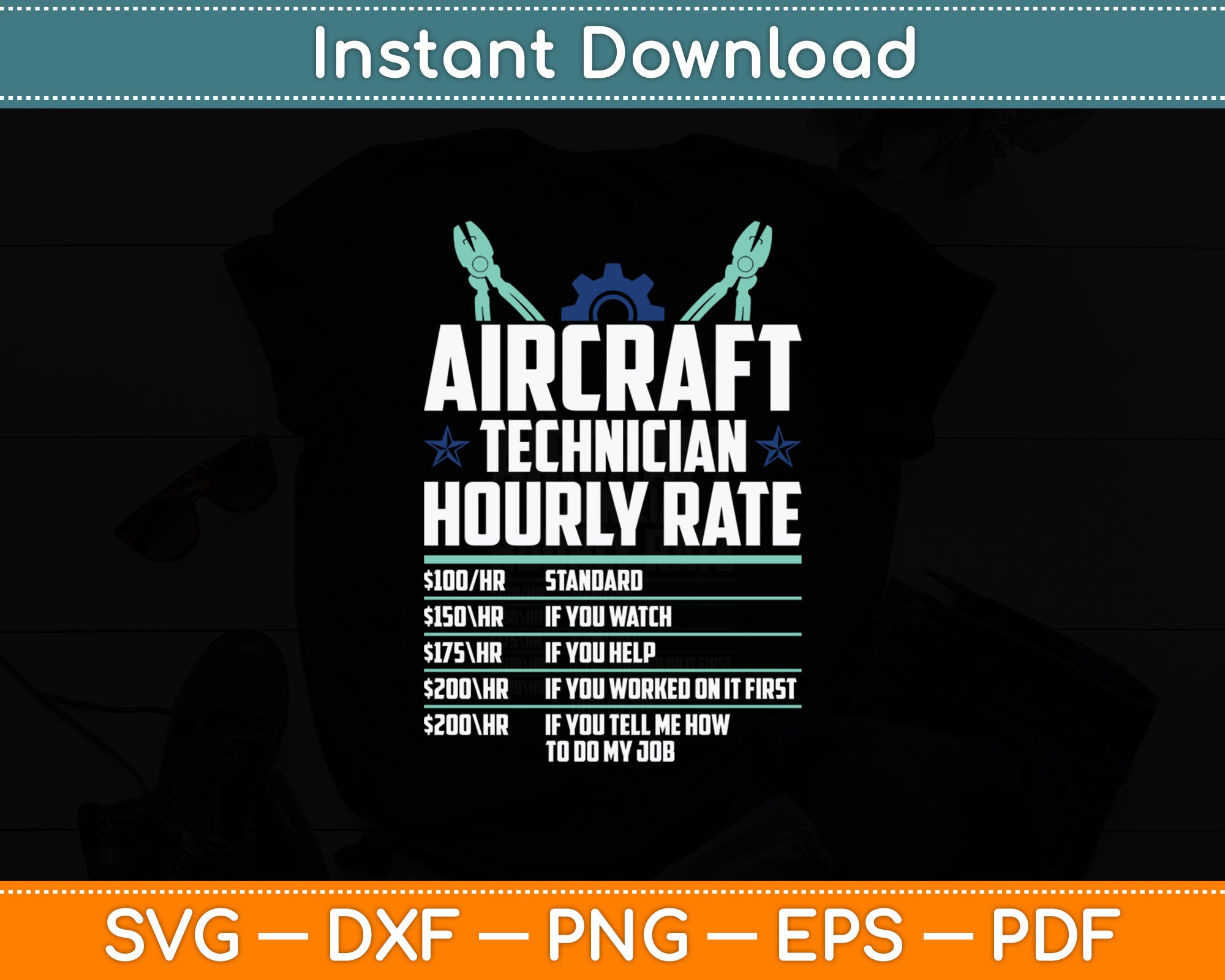 Aircraft Technician Hourly Rate - Airplane Plane Mechanic Svg Cut File ...