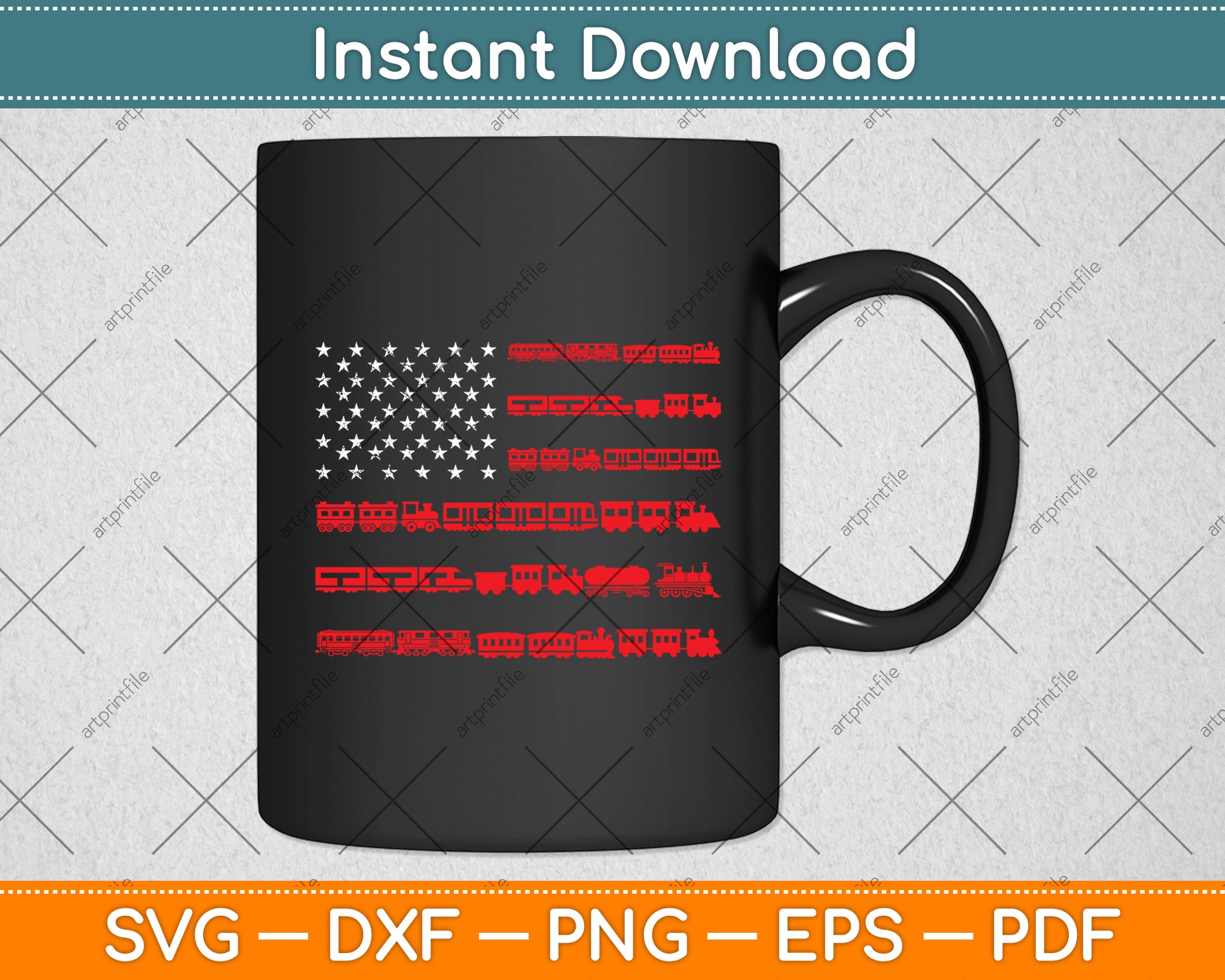 American Flag Railroad Train Svg Digital Cutting File – artprintfile