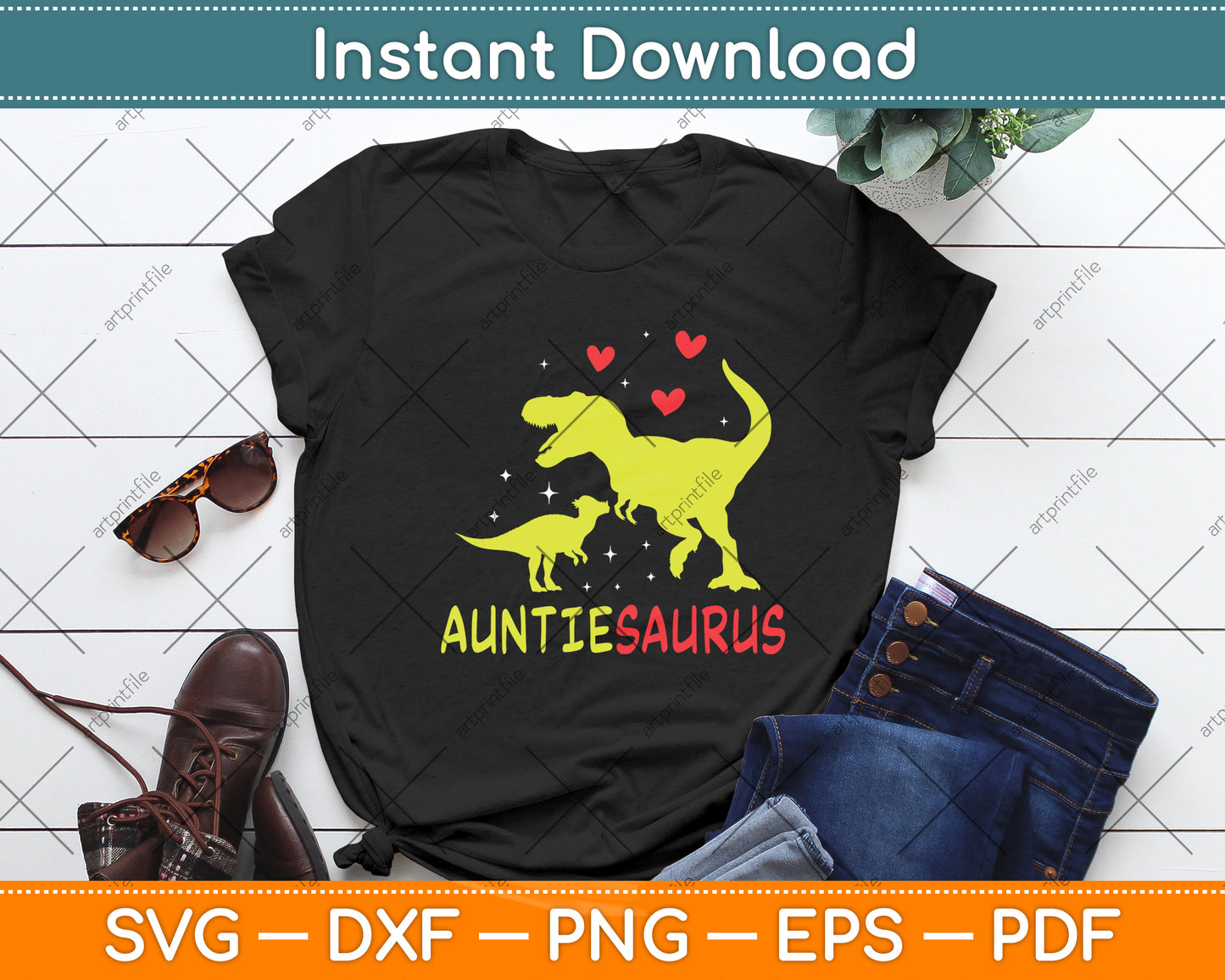 Auntiesaurus T-rex Auntie Saurus Dinosaur Svg Digital Cutting File ...
