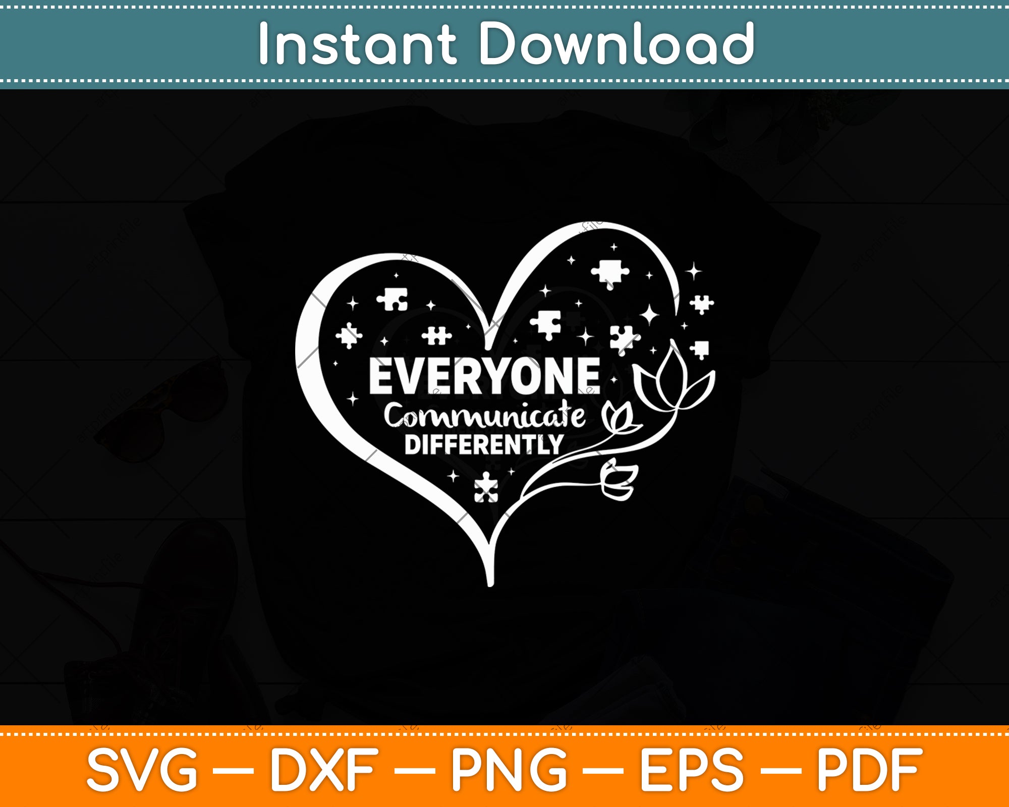 Everyone Communicate Differently Autism Awareness Svg Digital Cut File – artprintfile