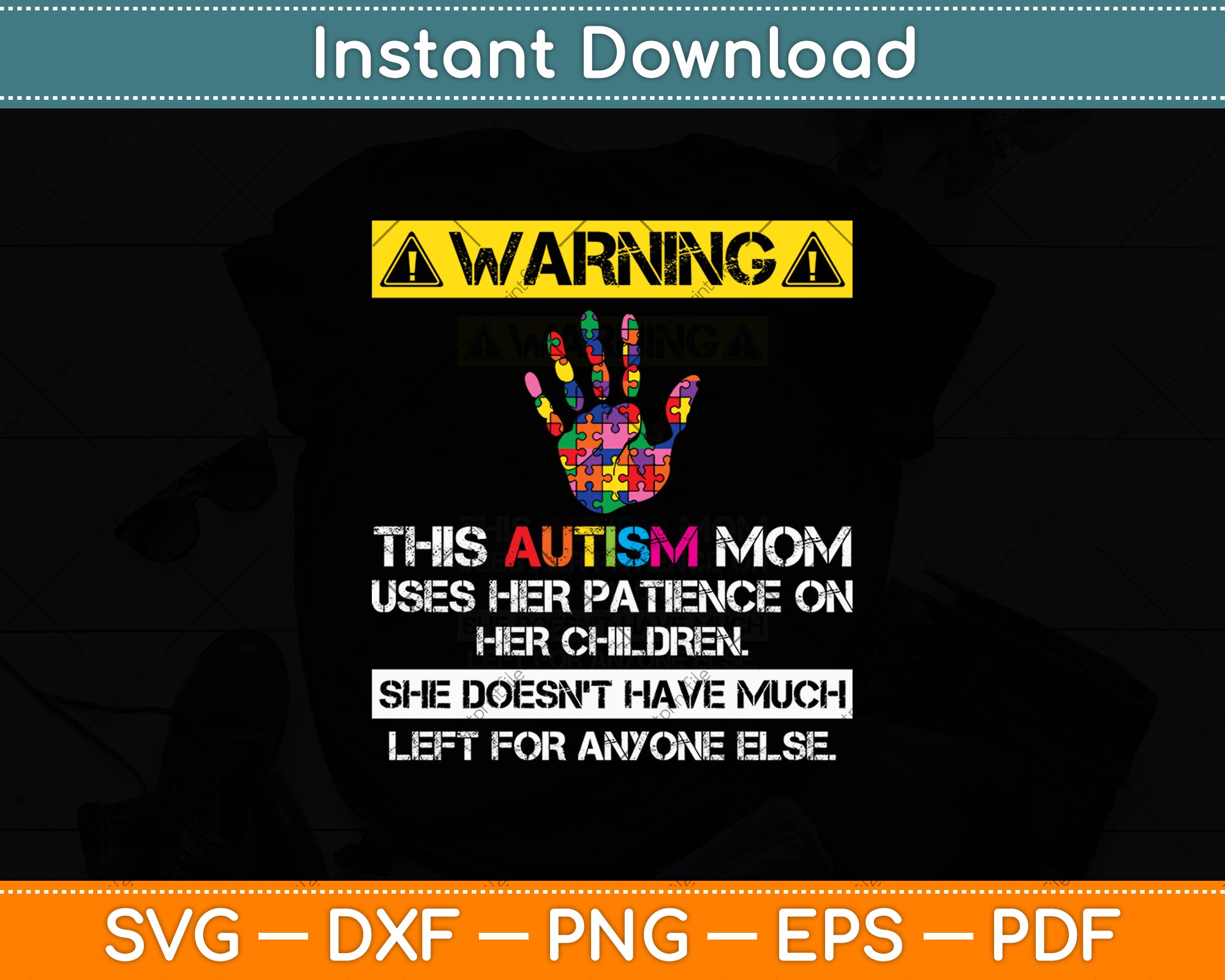 Autism Awareness Warning This Autism Mom Svg Digital Cutting File ...
