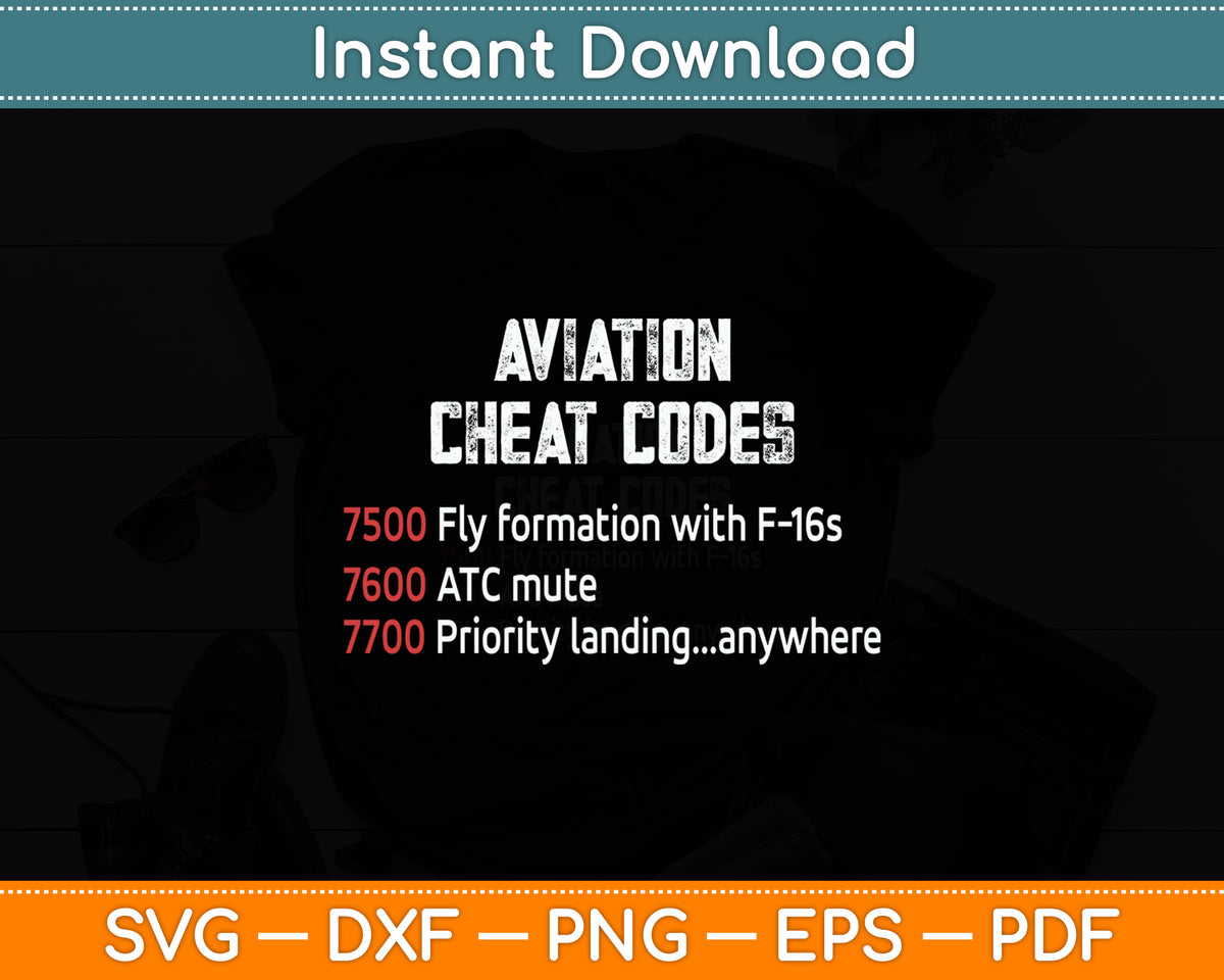 Aviation Cheat Codes Pilots And ATC Funny Svg Cutting File – artprintfile