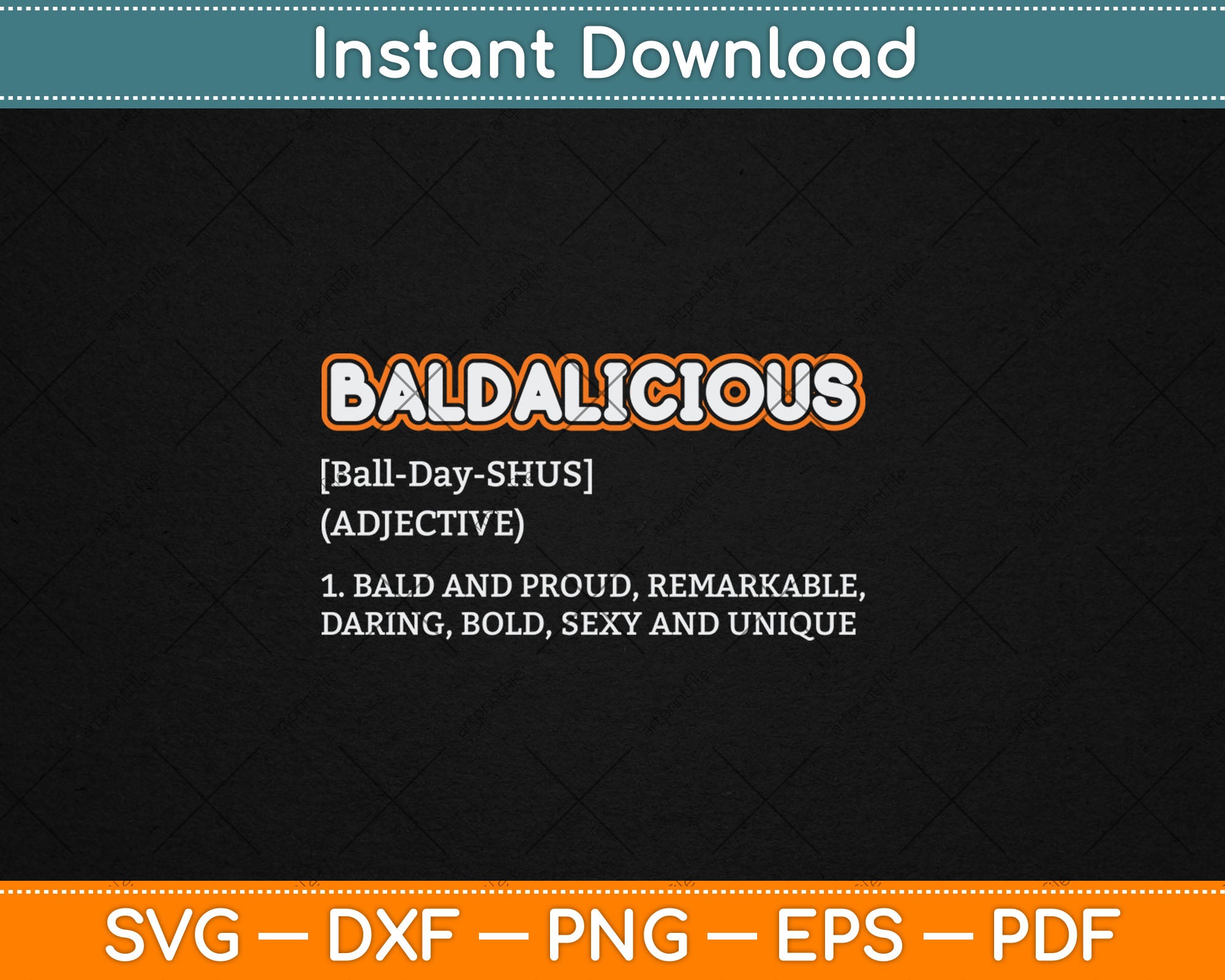 Bald Guy Hairless Women Alopecia Baldalicious Definition Svg Cut File ...