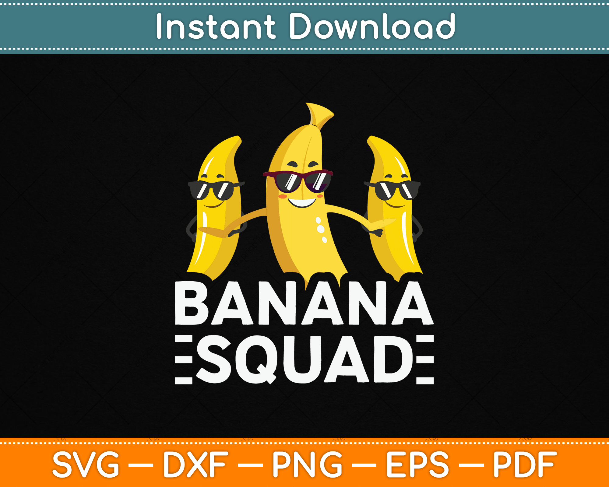 Banana Squad Funny Fruit Banana Lover Team Banana Crew SVG PNG File ...