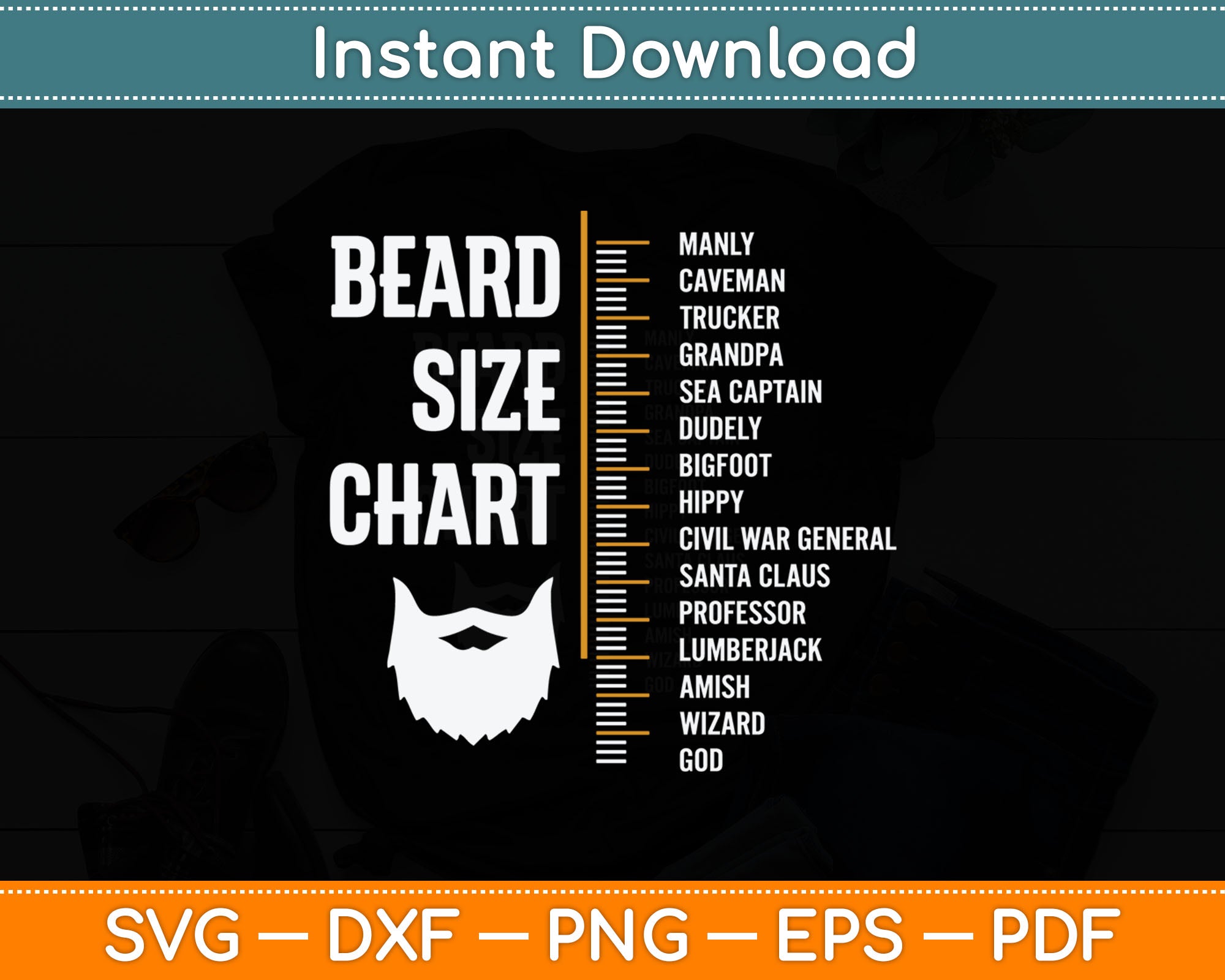 Beard Measurement Chart Beard Length Funny Svg Digital Cutting File ...