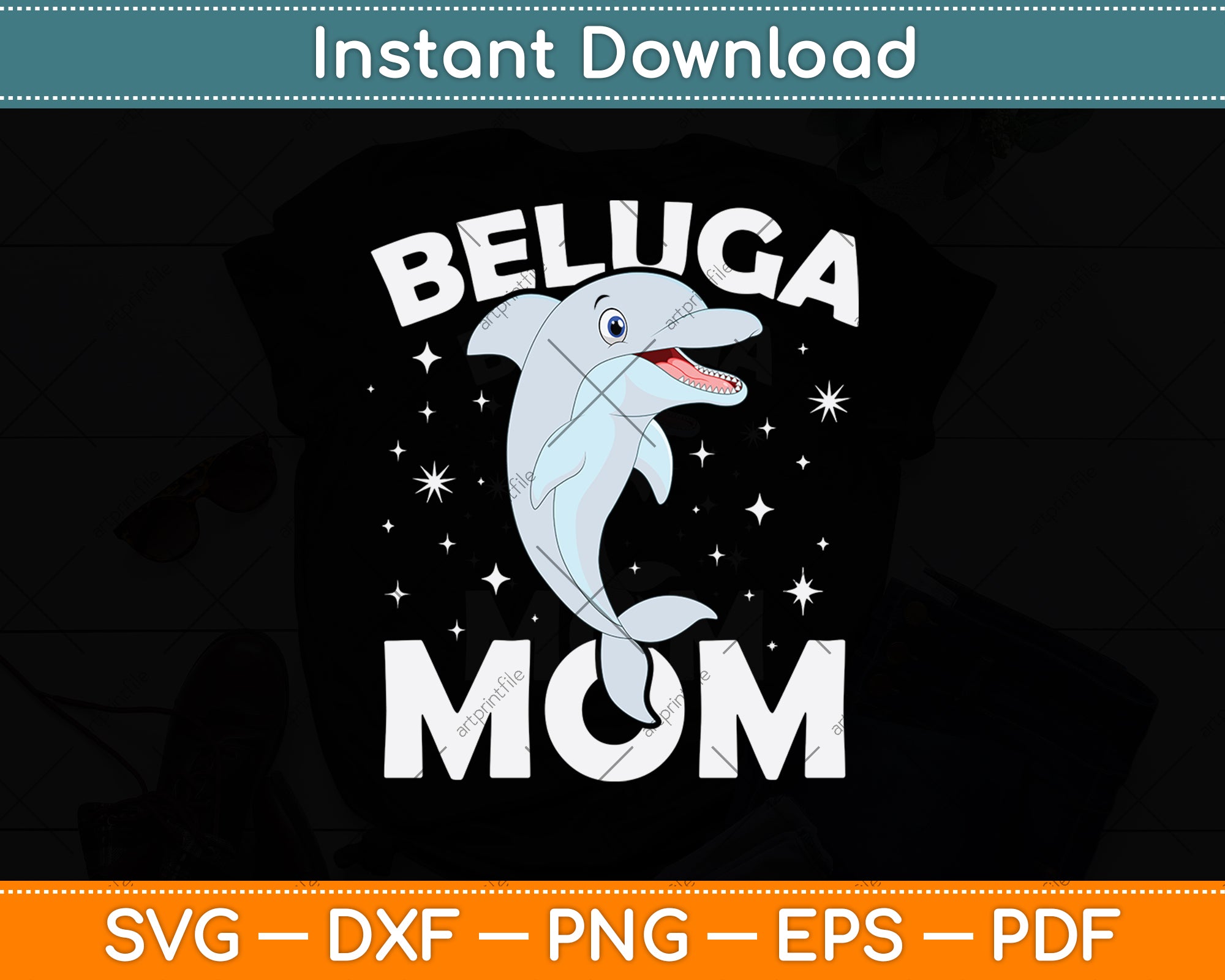 Beluga Whale Mom Mothers Day Svg Cutting File – artprintfile