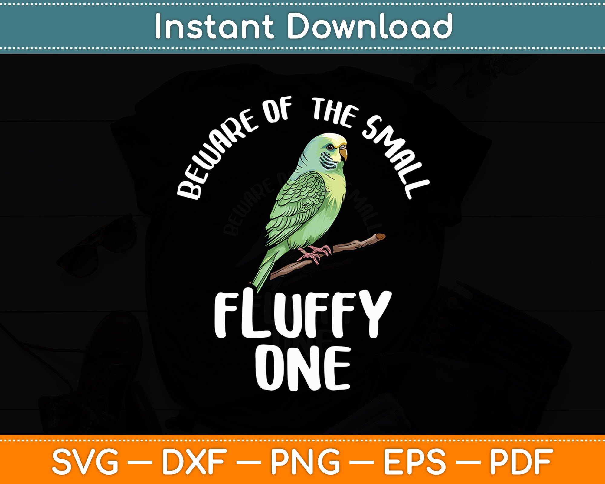 Beware Of The Small Fluffy One Blue Quaker Quaker Parrot Svg File ...