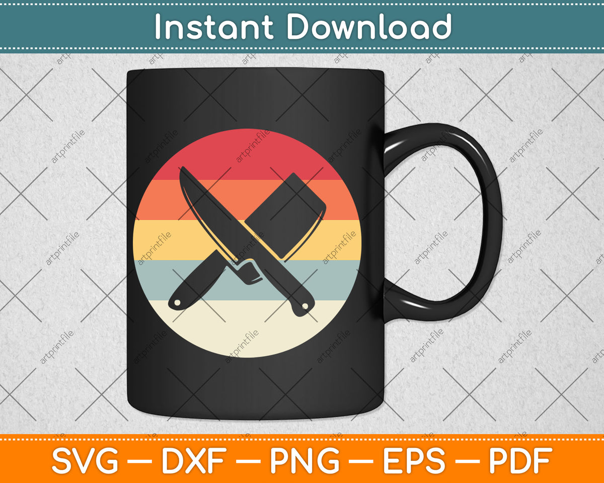 Butcher Vintage Retro Meat Cleaver Svg Digital Cutting File – artprintfile