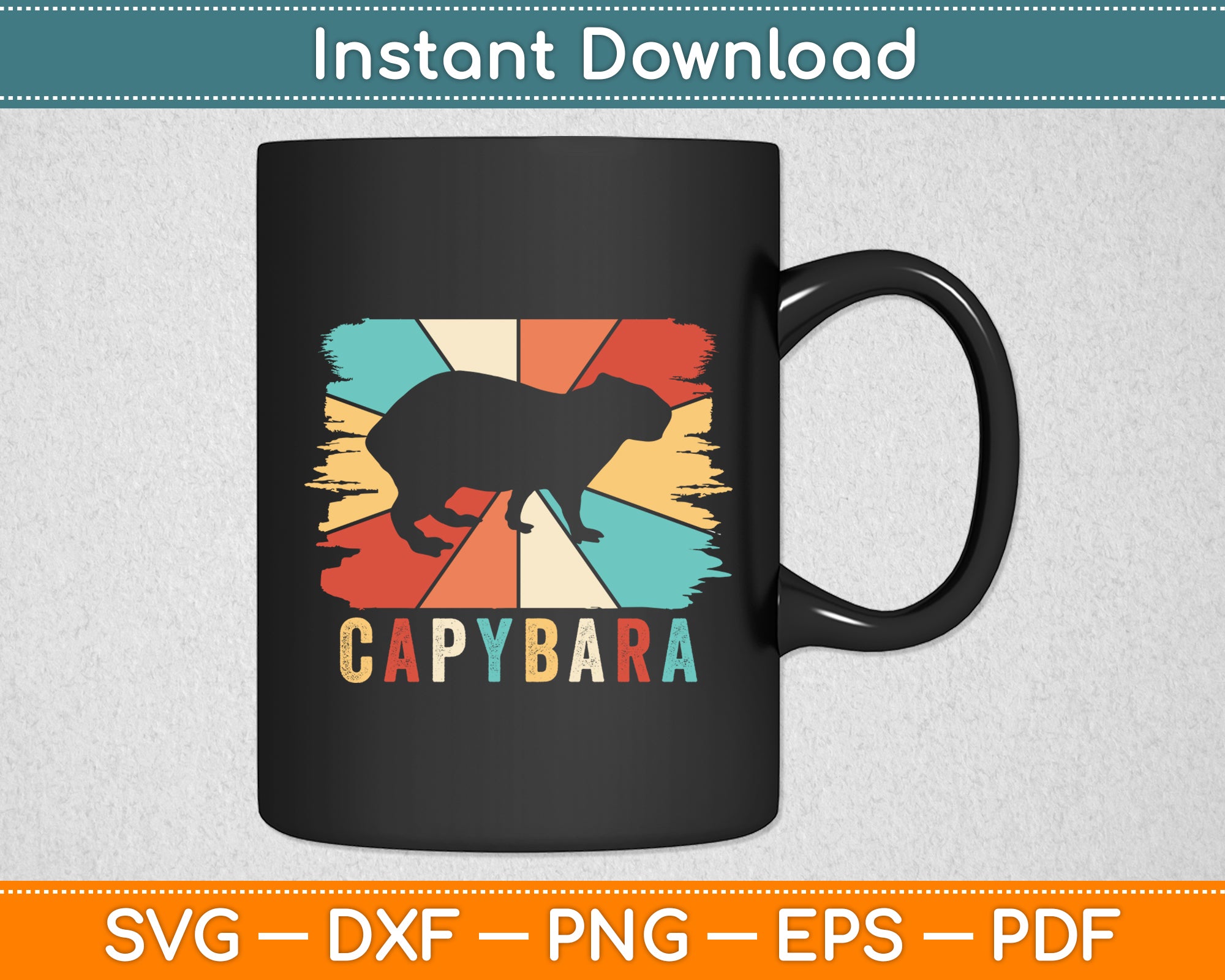 Vintage Retro Capybara Svg Cutting File – artprintfile