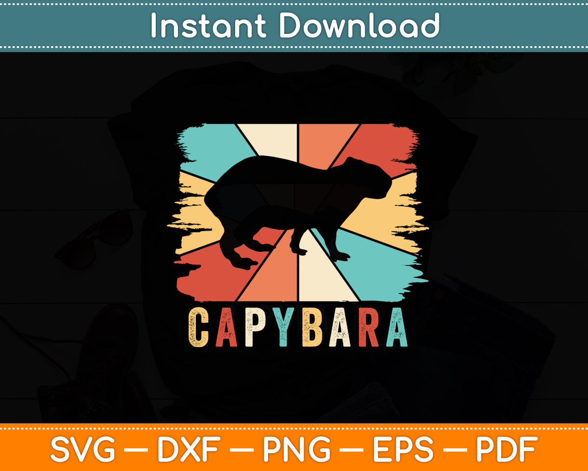 Vintage Retro Capybara Svg Cutting File – artprintfile