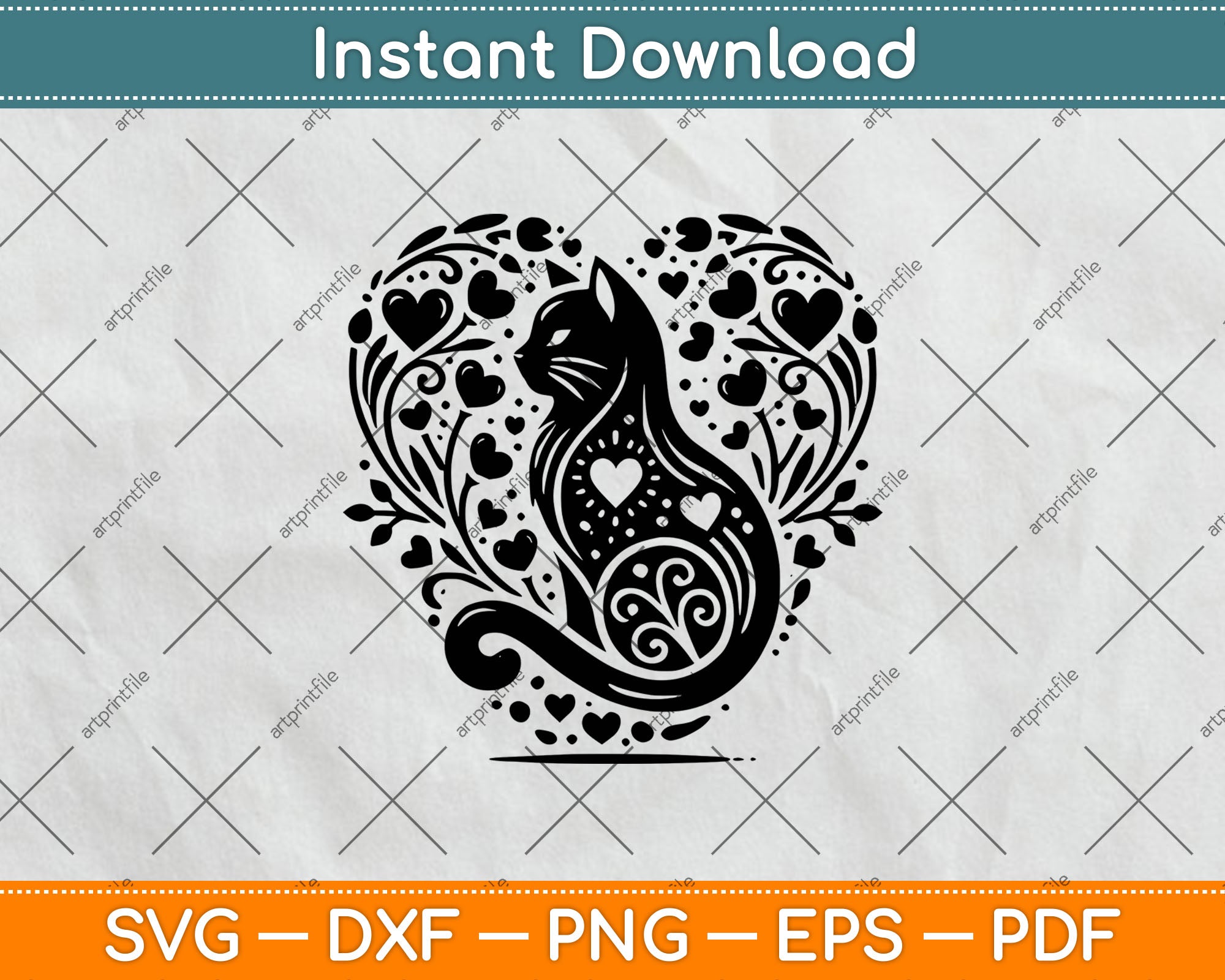 Cat Heart Svg Digital Craft File – artprintfile