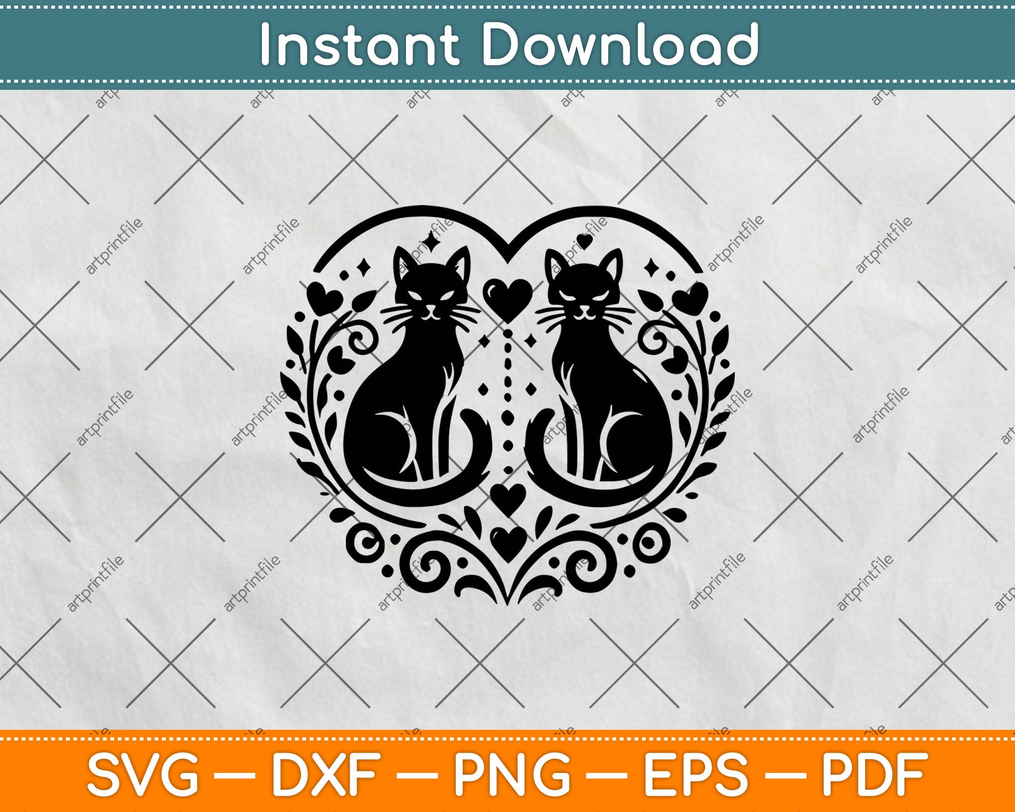 Cat Heart Svg Png Dxf Digital Cutting File – artprintfile