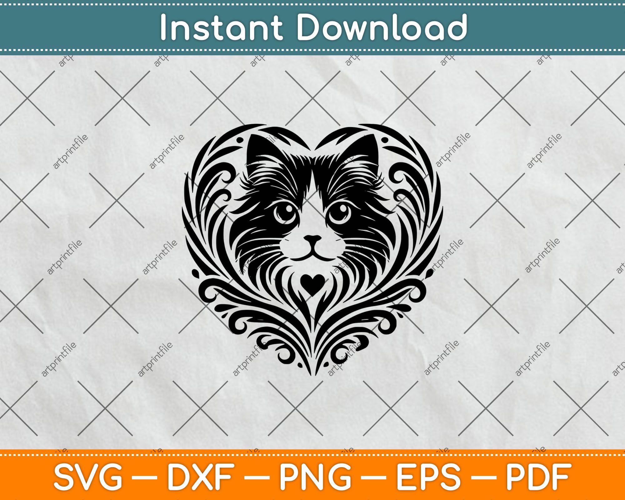 Cat Heart Svg Png Dxf Digital Craft Cutting File – artprintfile