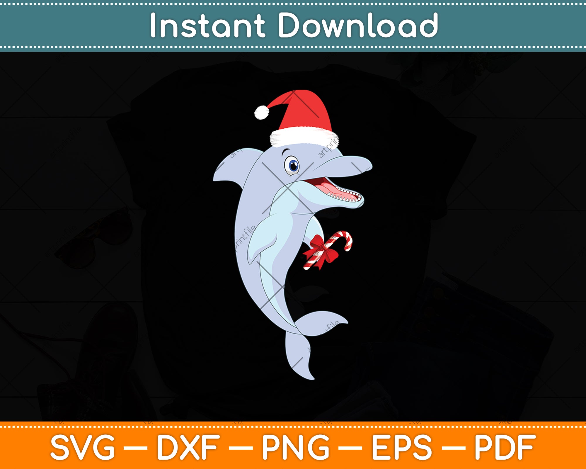 Christmas Beluga Whale Santa Hat Svg Cutting File – artprintfile