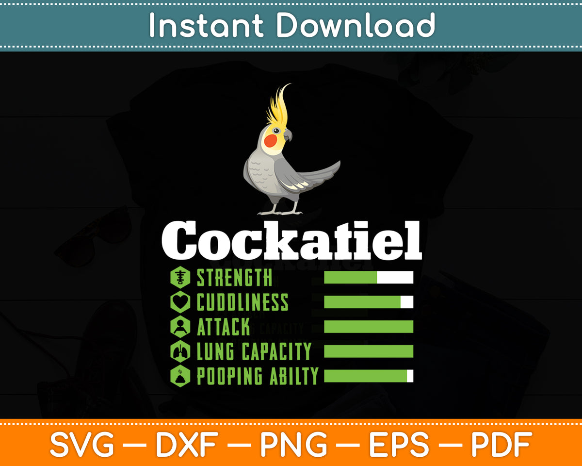 Cockatiel Lutino Cockatiel Parrot Bird Svg Digital Cutting File ...