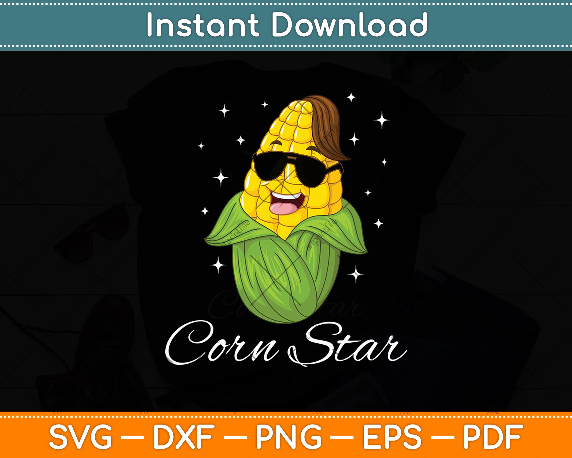 Corn Star Sunglasses Corn Lover Funny Svg Digital Cutting File ...
