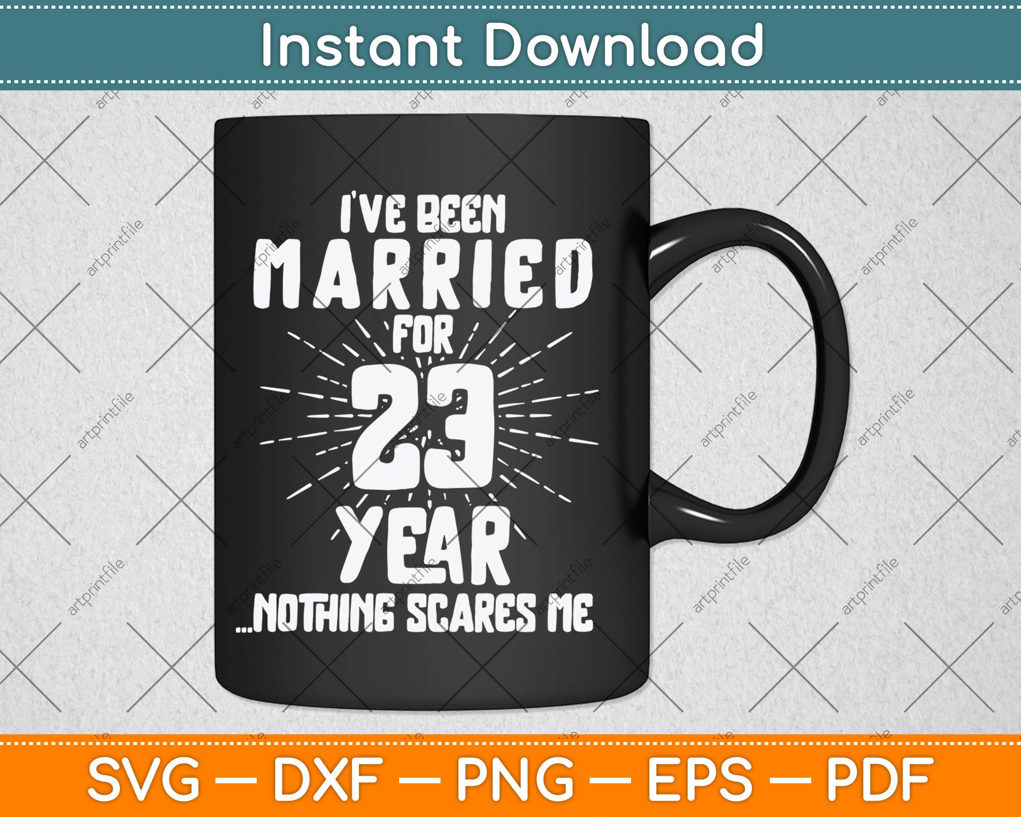 Couples Married 23 Years - Funny 23rd Wedding Anniversary Svg Cut File ...