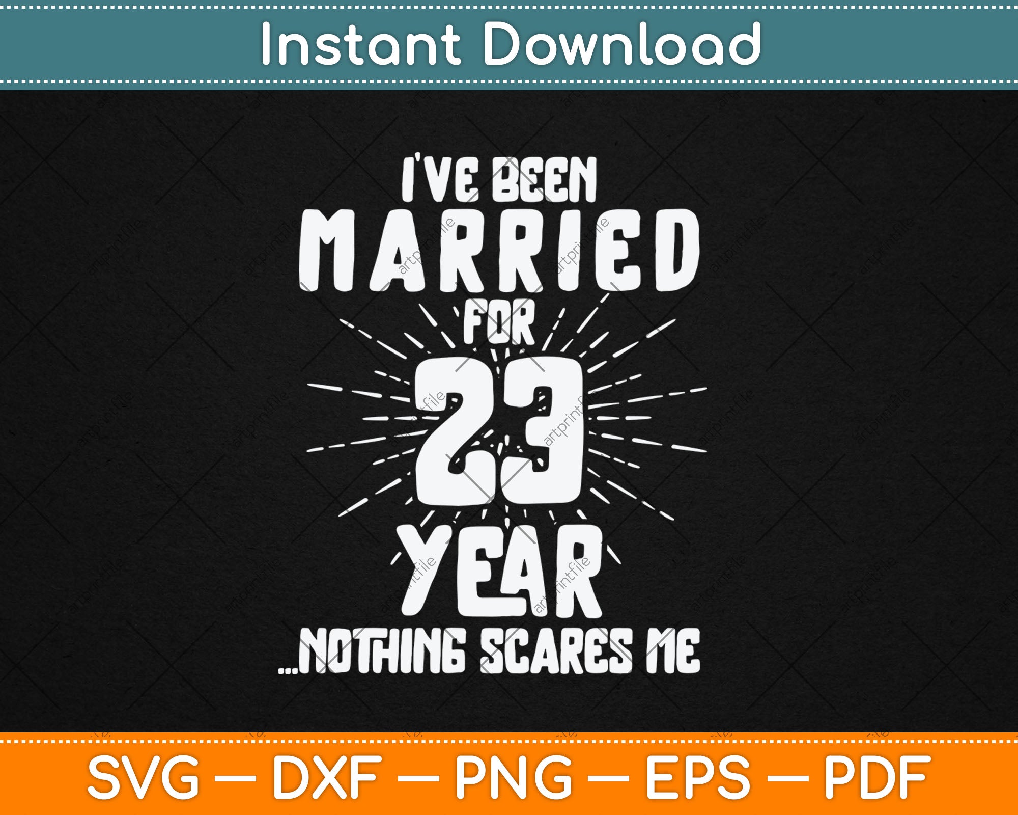 Couples Married 23 Years - Funny 23rd Wedding Anniversary Svg Cut File ...