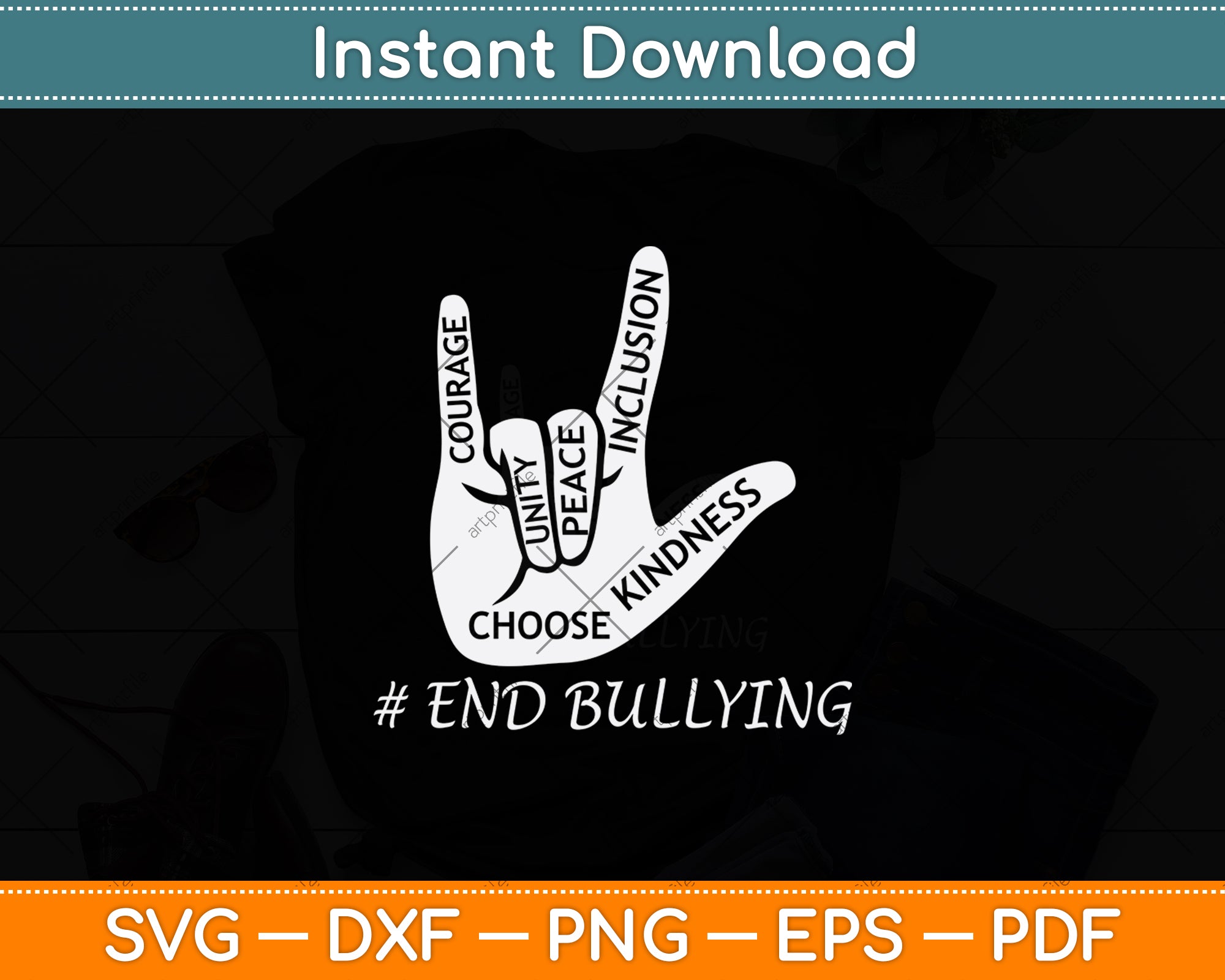 Courage Unity Peace Inclusion End Bulling Svg Cutting File – artprintfile