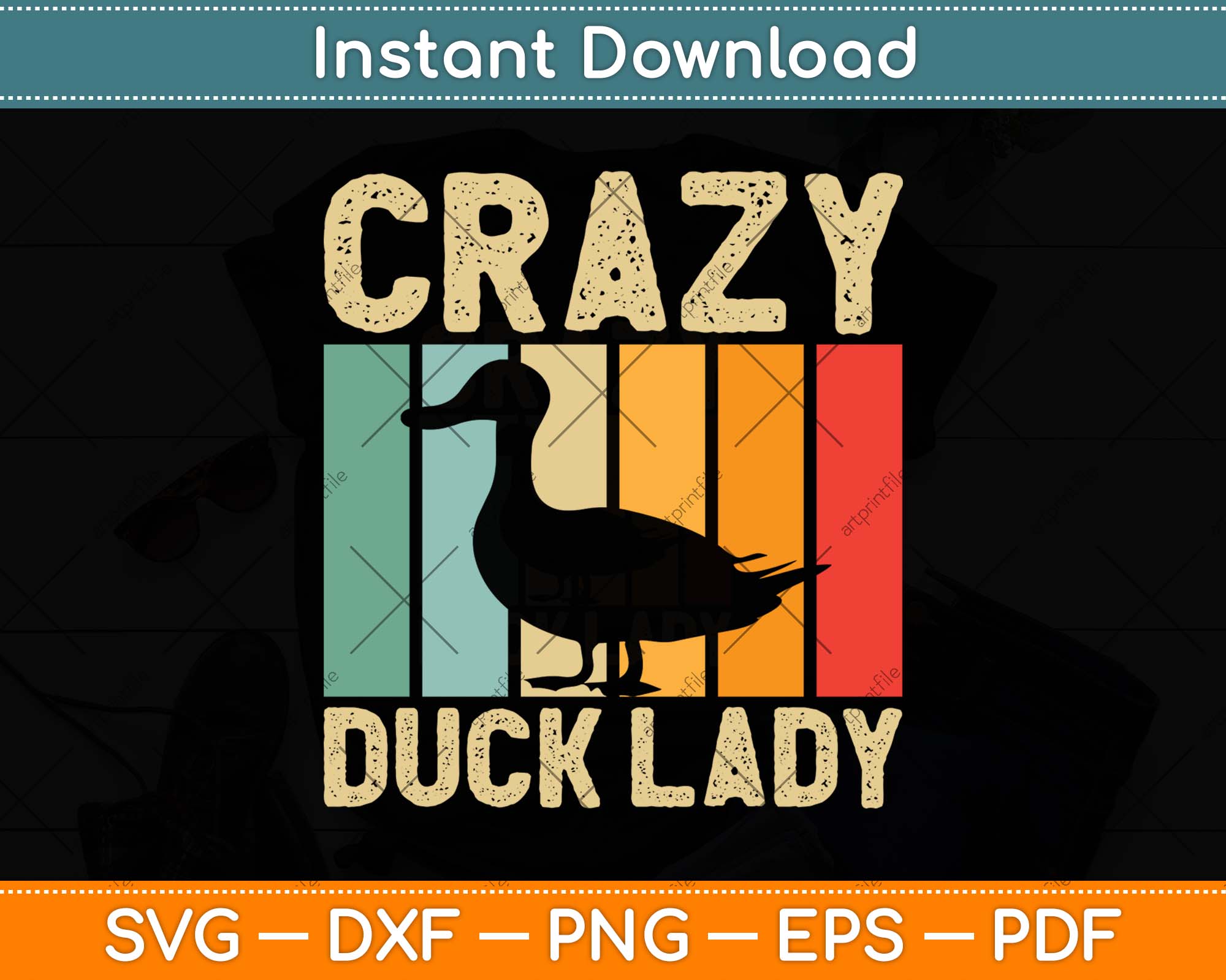 Crazy Duck Lady Funny Duck Lover Svg Cutting File – artprintfile