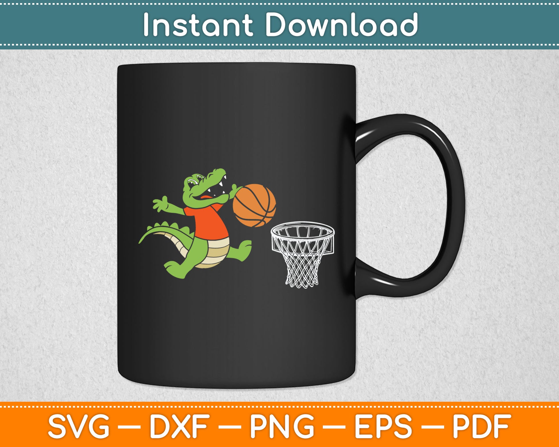 Crocodile Playing Basketball Alligator Basketball Player Svg Cut File ...