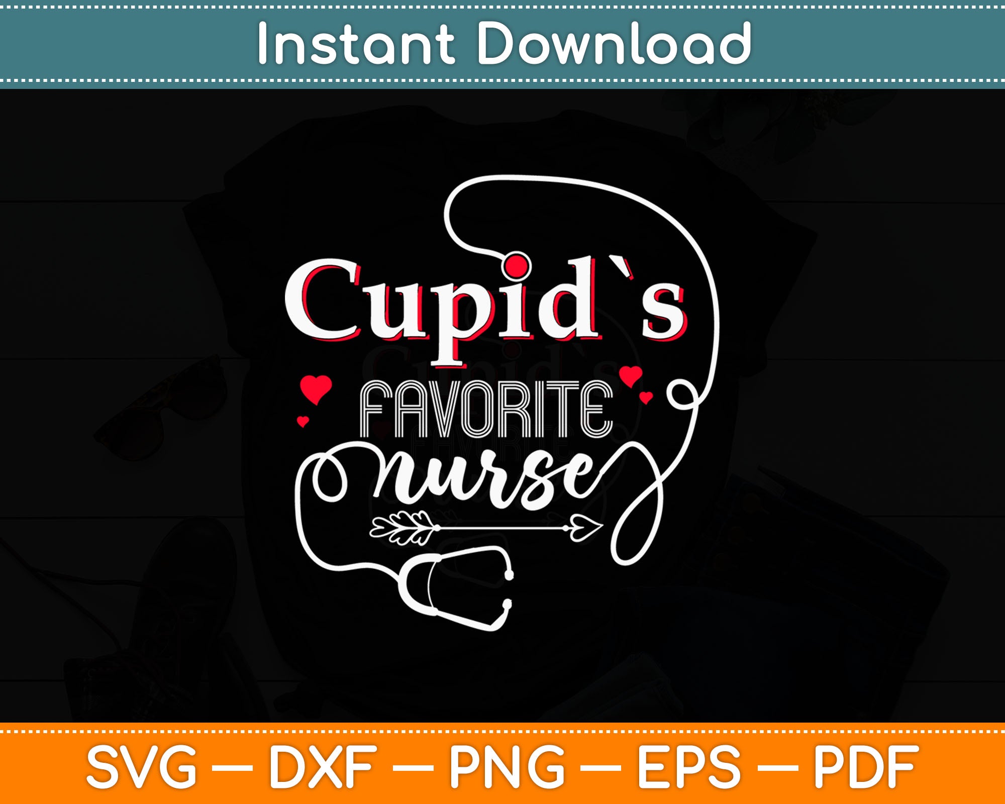 Cupid's Favorite Nurse Fun Valentine's Day Svg Digital Cutting File ...