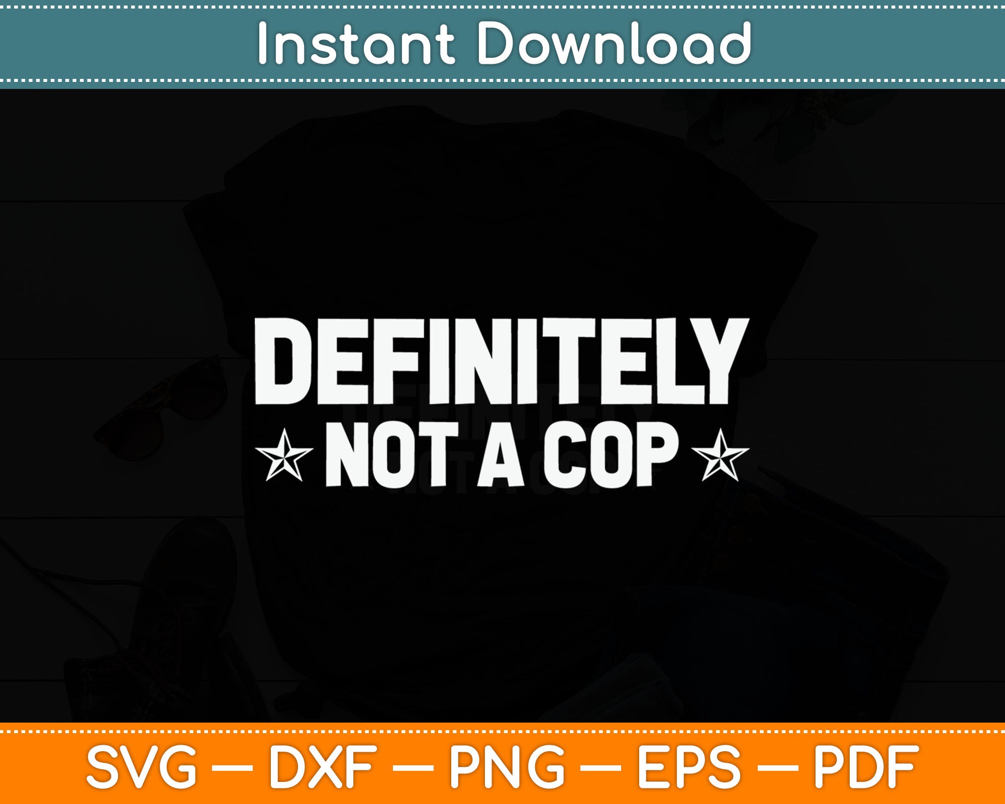 Definitely Not A Cop Undercover Police Costume Funny Svg Cutting File ...