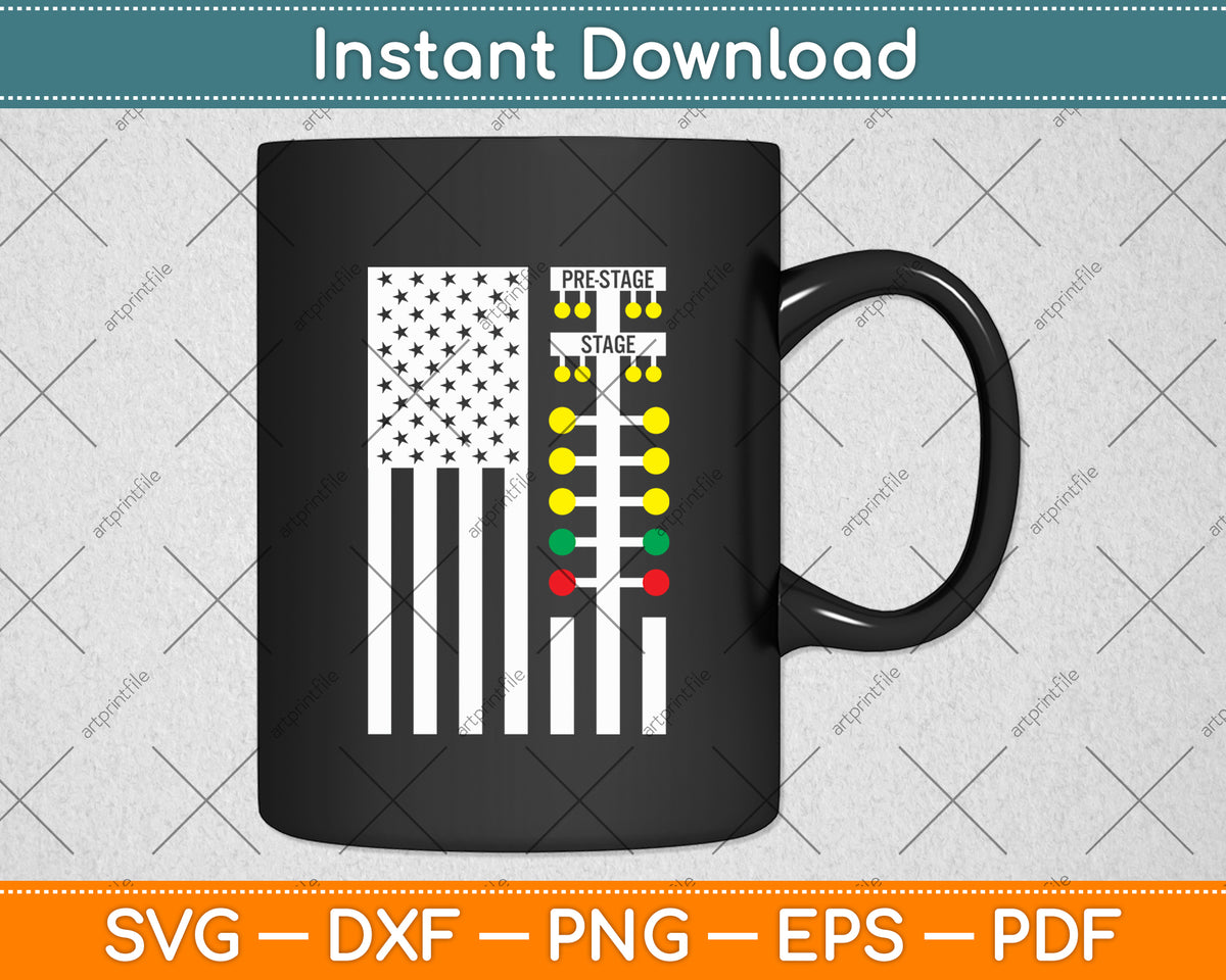 Drag Racing Flag American Drag Racer Drag Strip Tree Light Svg File ...