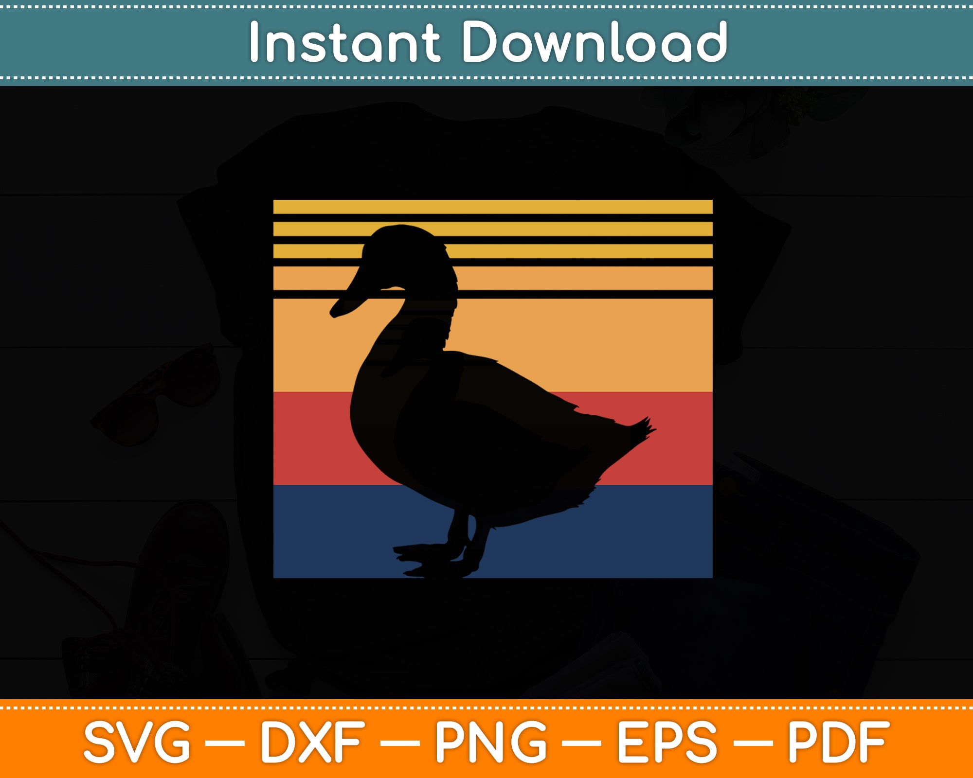 Duck Retro Style Vintage Svg Cutting File – artprintfile