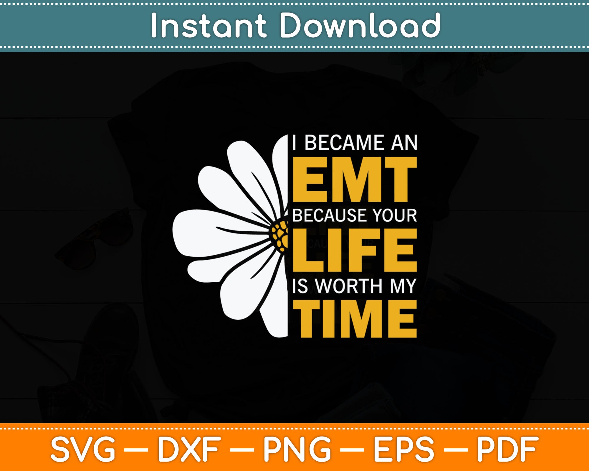 EMT Emergency Medical Technician EMS Ambulance Responder Svg Cut File ...