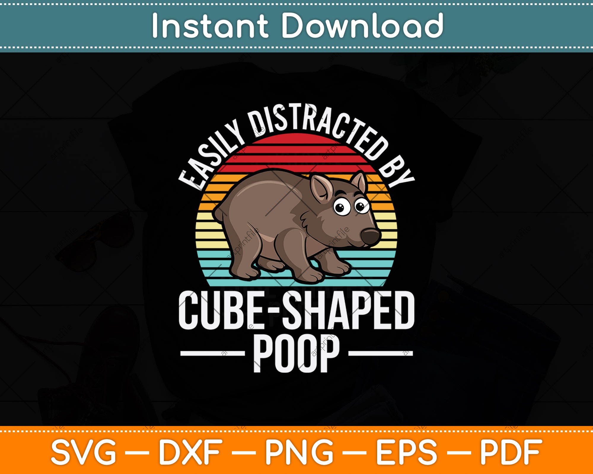 Easily Distracted By Cube-Shaped Poop Svg Cutting File – artprintfile