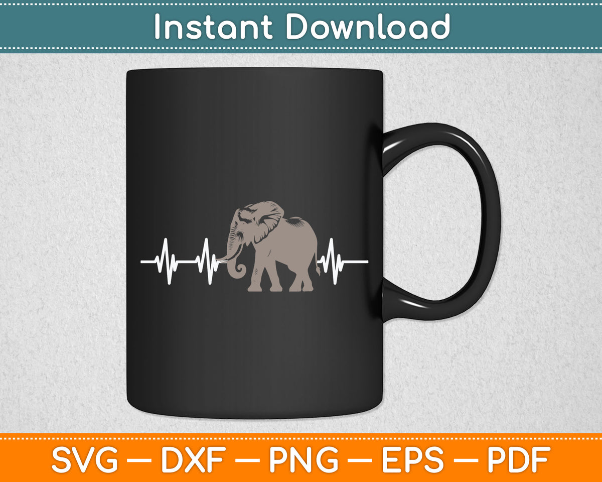 Elephant Heartbeat EKG Gift Elephant Svg Digital Cutting File ...