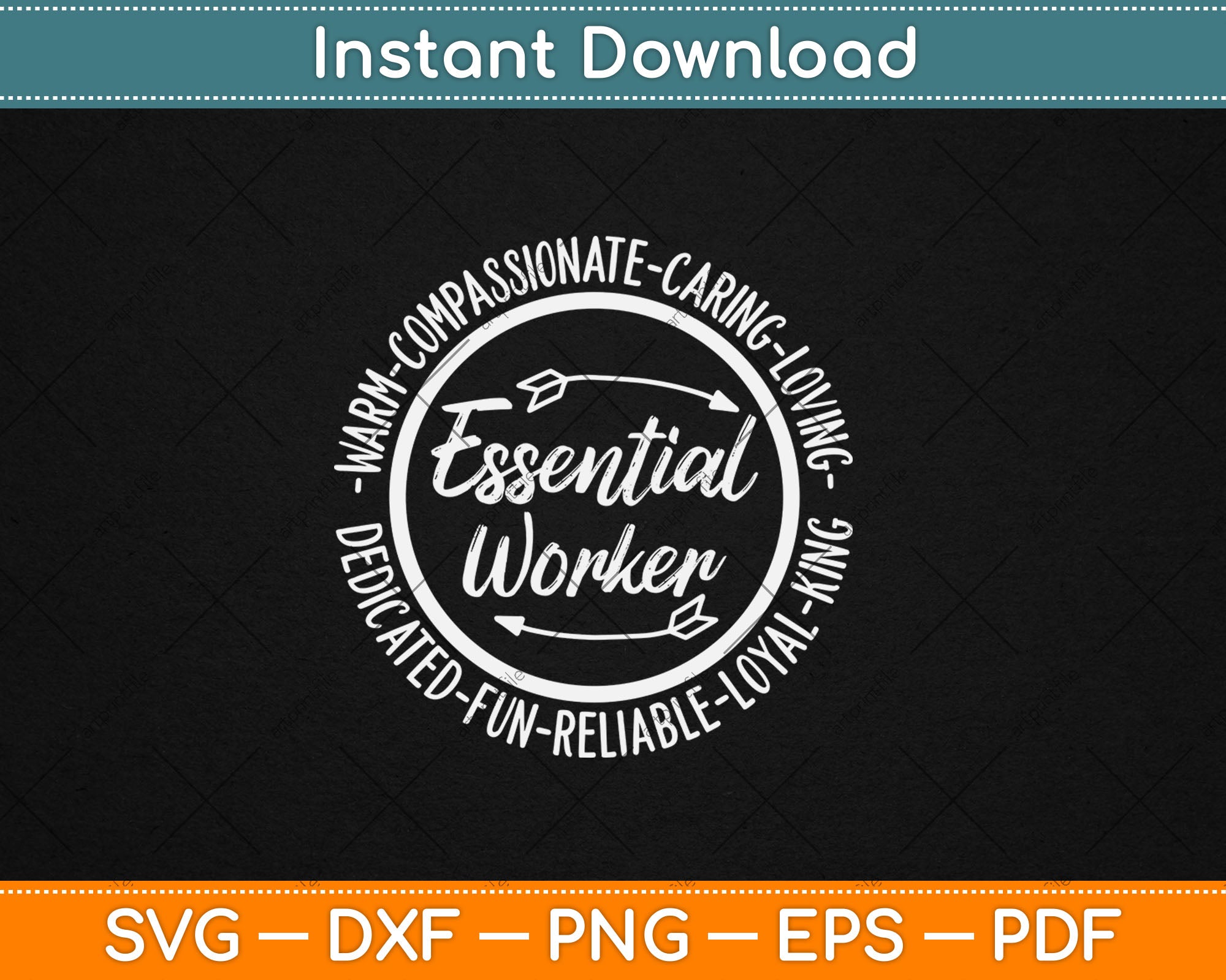 Essential Worker Frontline Employee Appreciation Vintage Svg Cut File ...