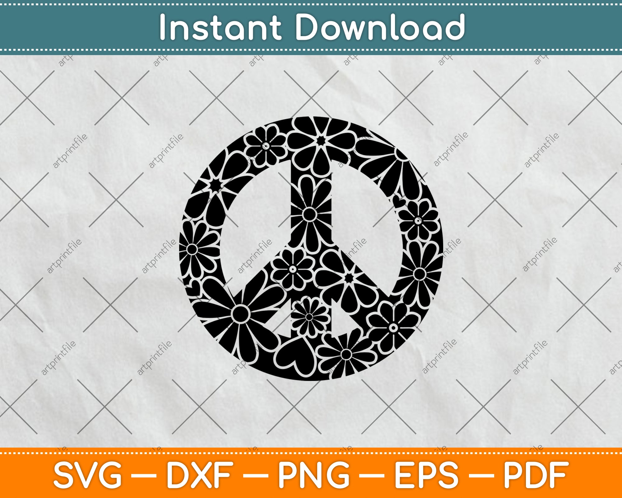 Flower Peace Sign Svg Cutting File – artprintfile